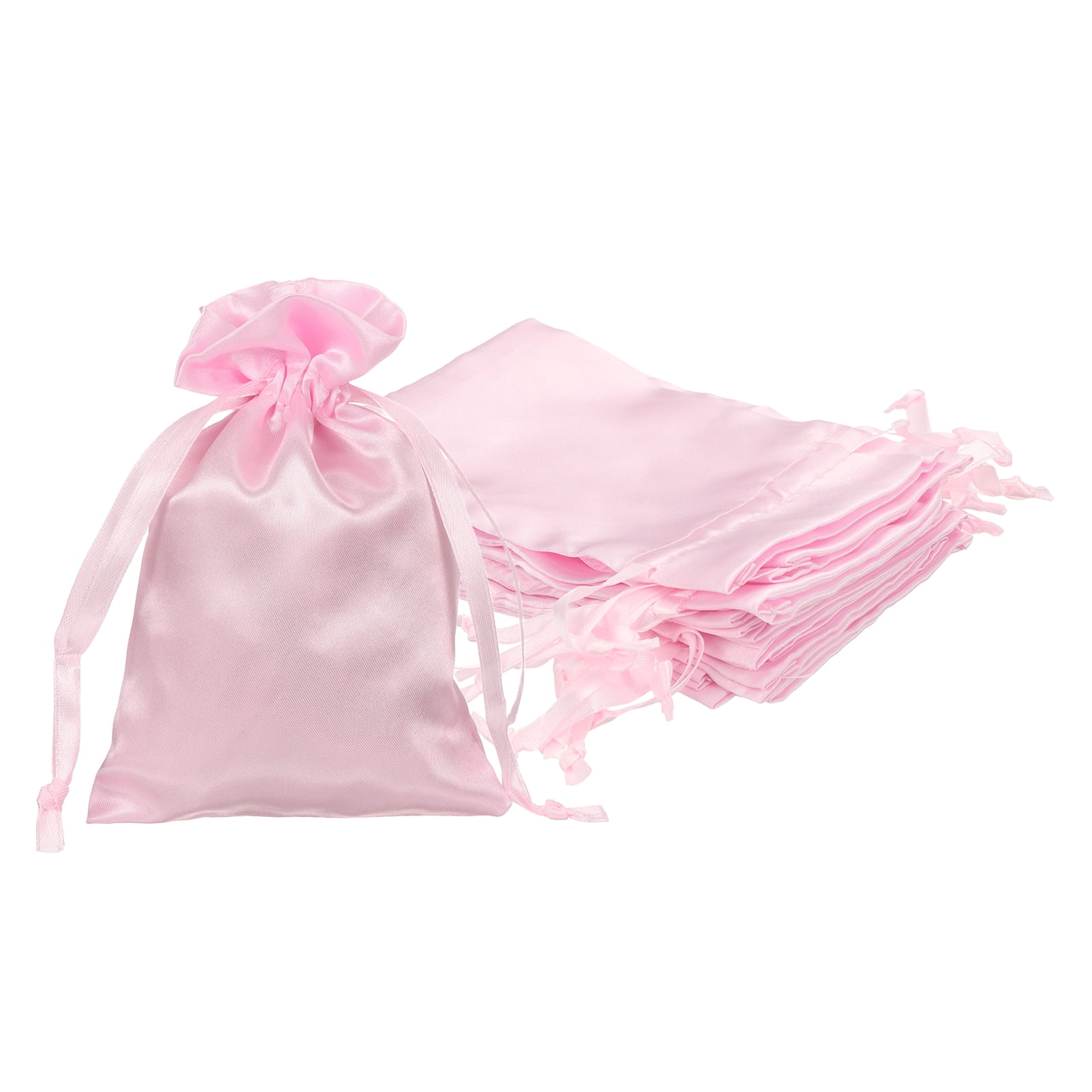 Uxcell Satin Drawstring Favor Bags, (5.9" x 3.9", Pink) (12Pcs), Satin ...