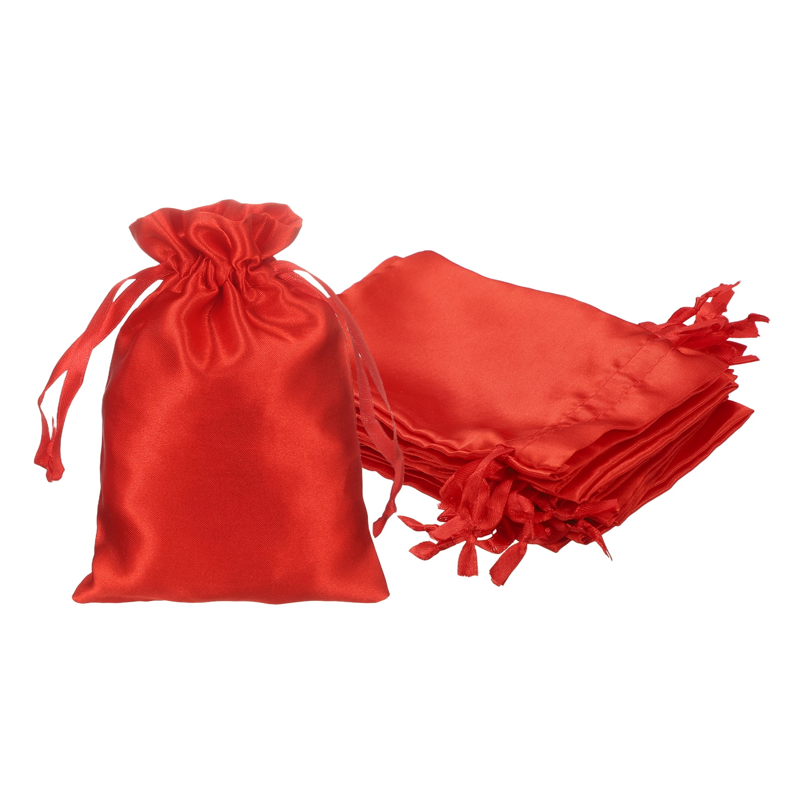 Uxcell Satin Drawstring Favor Bags, (5.9" x 3.9", Red) (6Pcs), Satin ...