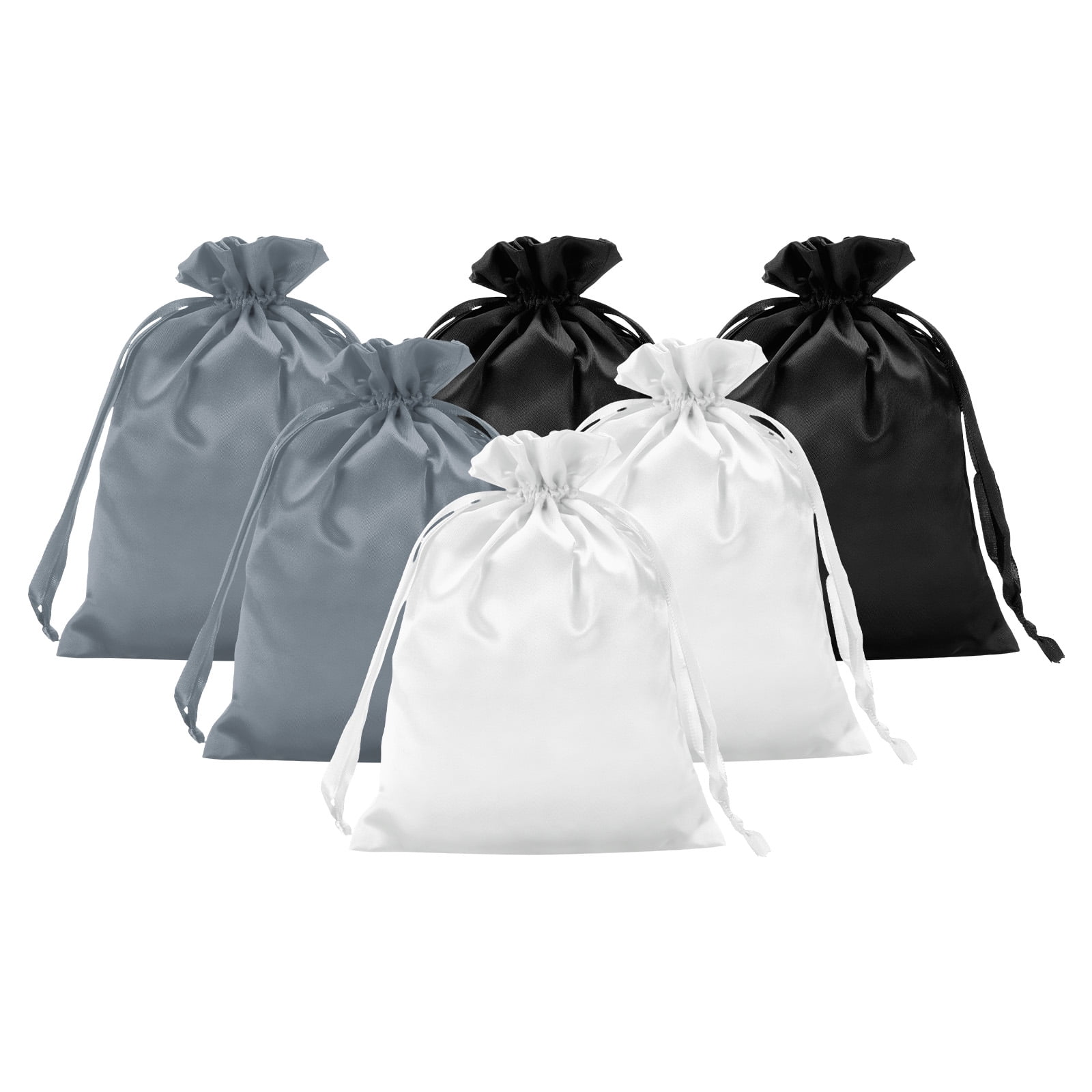 Uxcell Satin Gift Bags, 6 Pcs 7 x 5 Inch Wedding Favor Drawstring Bags ...