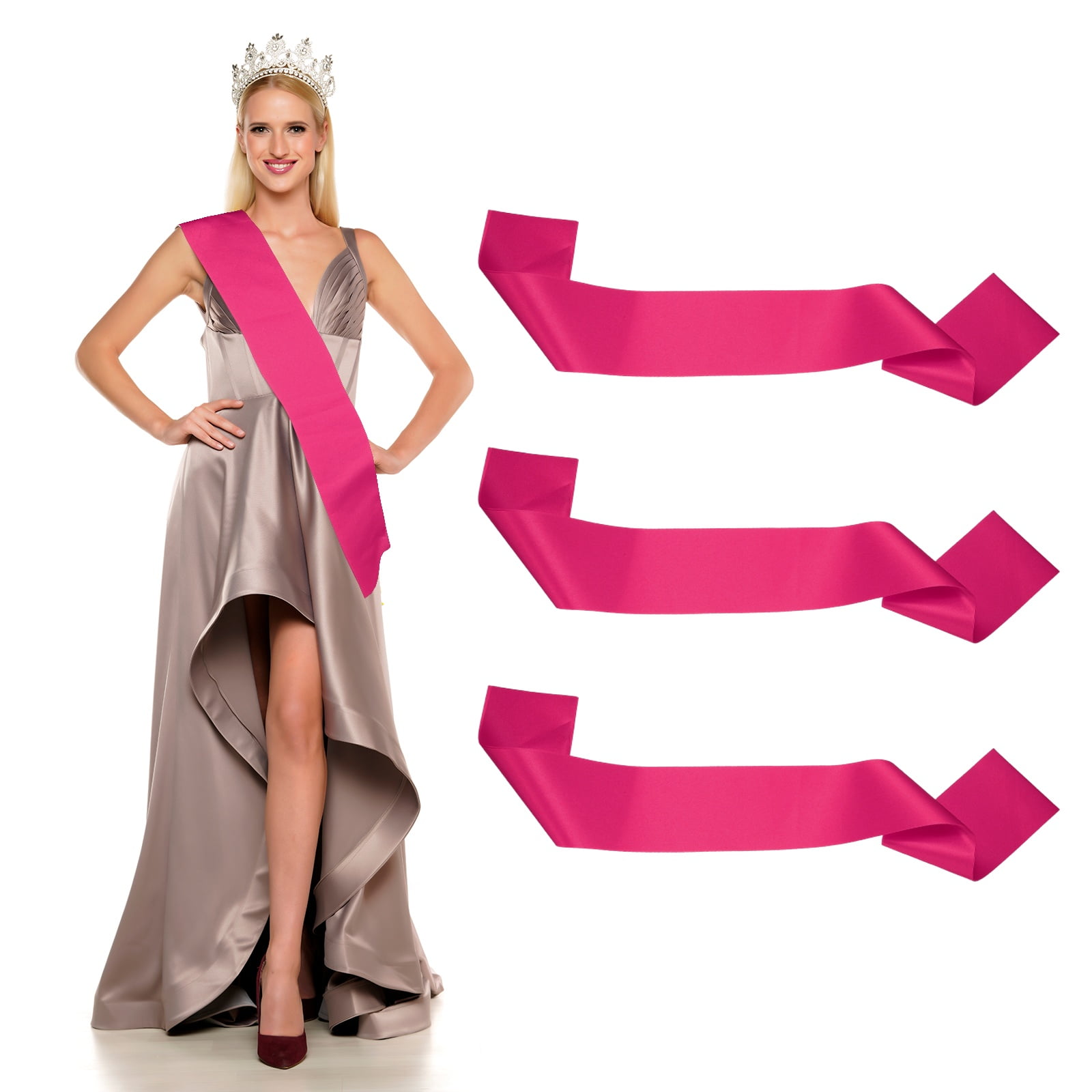 Uxcell Satin Sash, Blank Sash, Pageant Ribbon for Beauty Pageant Party ...