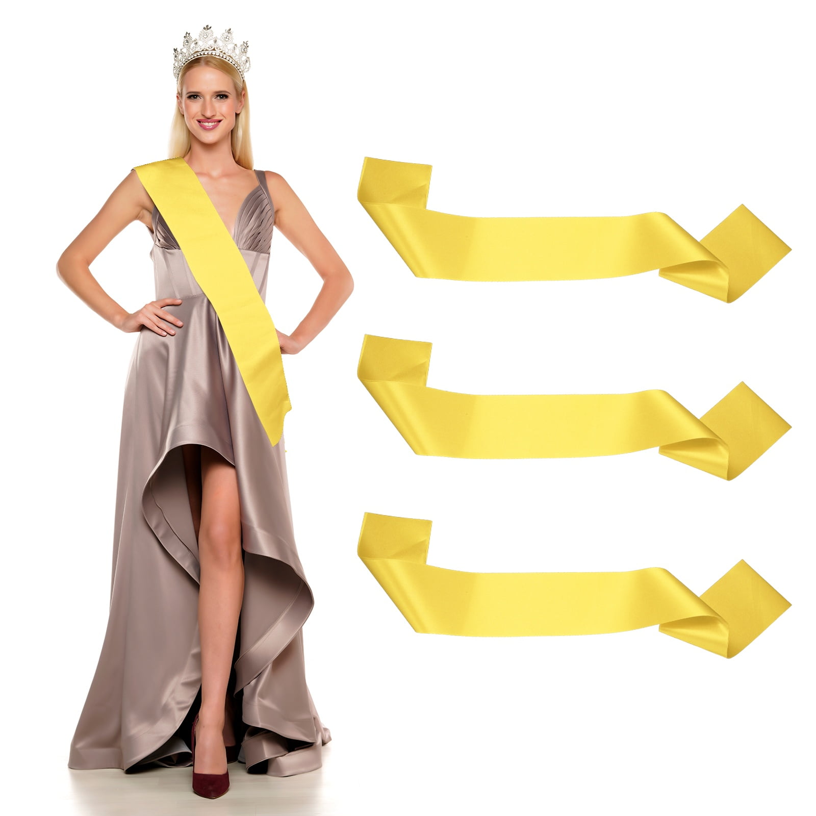 Uxcell Satin Sash, Blank Sash, Pageant Ribbon for Beauty Pageant Party ...