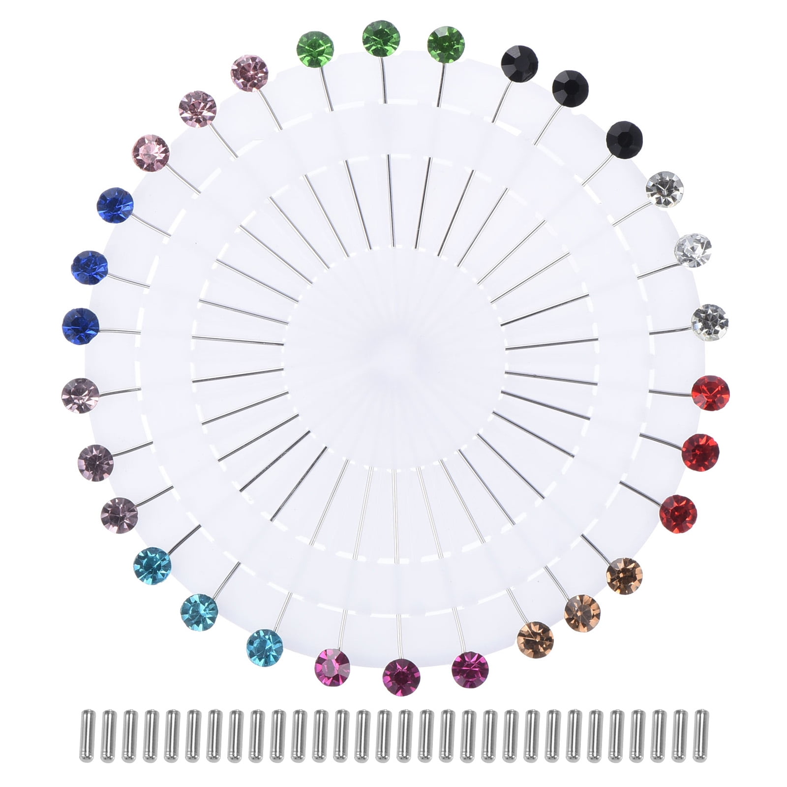 Uxcell Scarf Pins with Safety Caps, 10pcs Shawl Pins Crystal Rhinestone ...