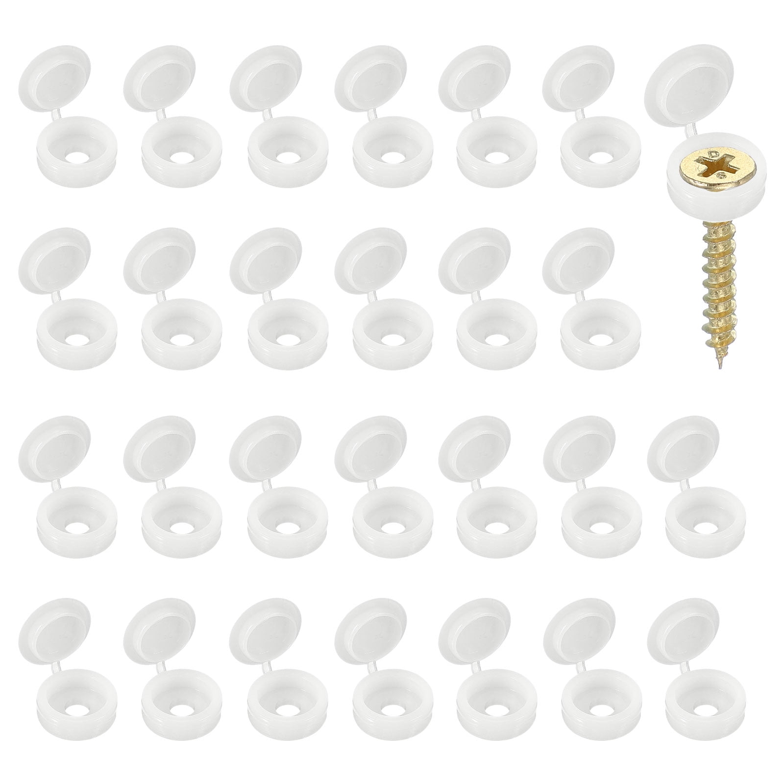 Uxcell Screw Snap Covers, M4 Plastic Hinged Screw Cover Caps Shutter ...
