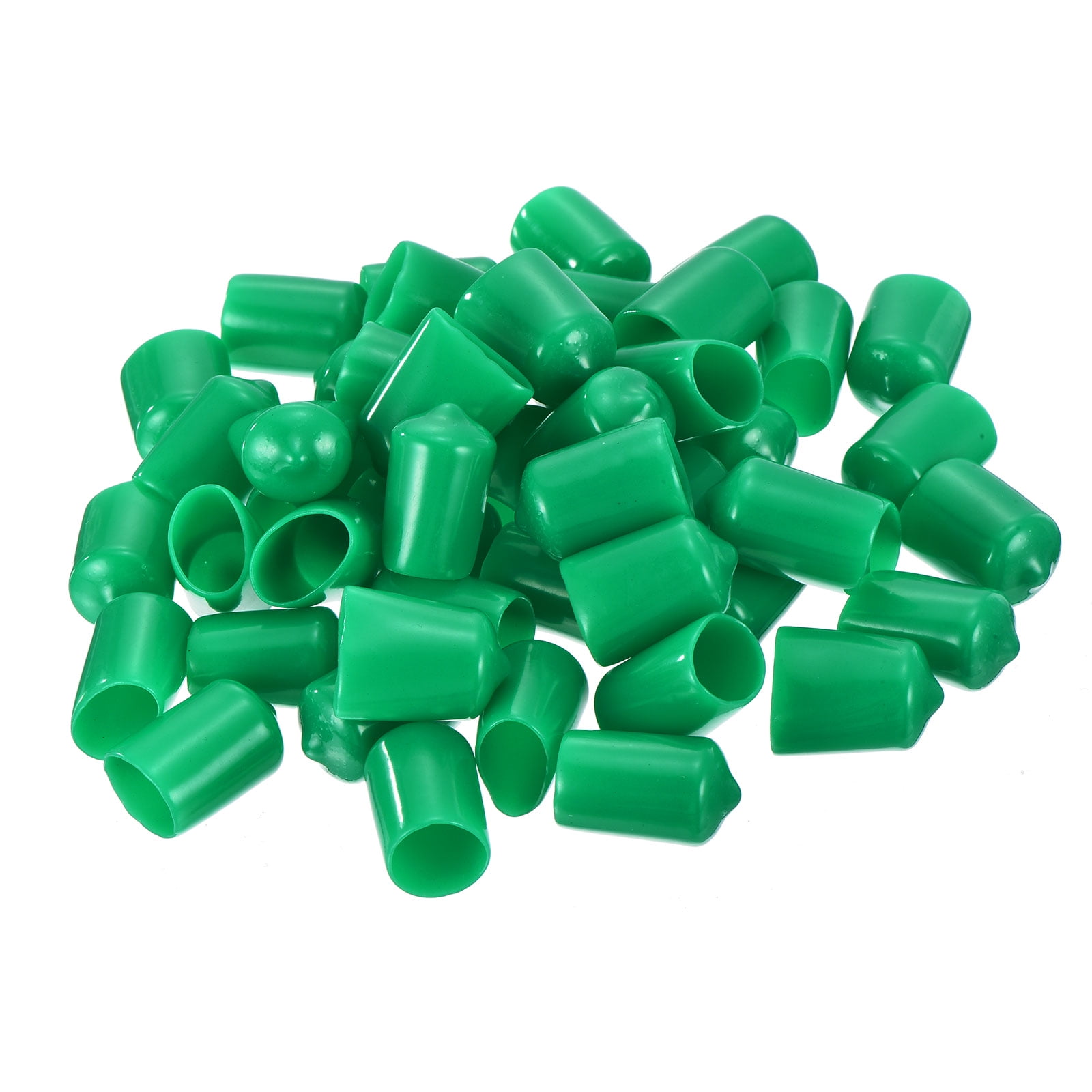 Uxcell Screw Thread Protectors End Caps Vinyl 50 Pcs 14.5mm Dark Green ...