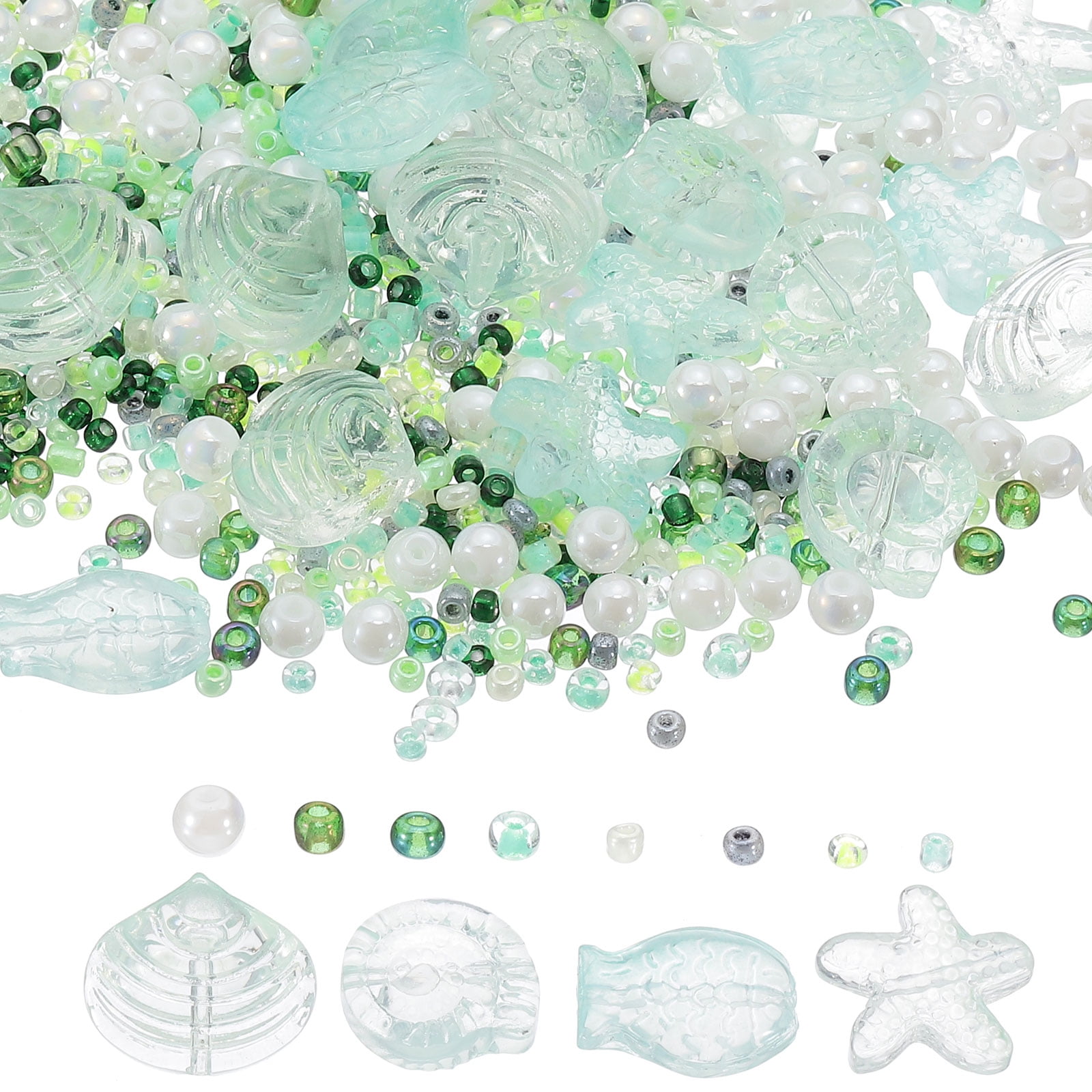 Uxcell Sea Crystal Glass Beads, 20 Pack Ocean Animal Beads Glass Spacer ...