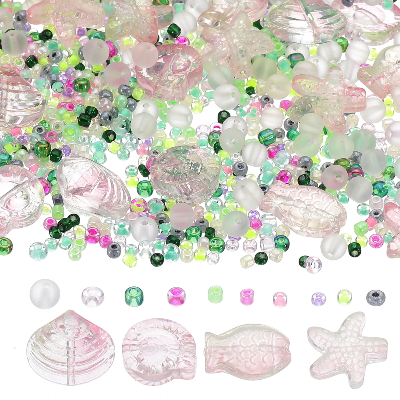 Uxcell Sea Crystal Glass Beads, 20 Pack Ocean Animal Beads Glass Spacer ...