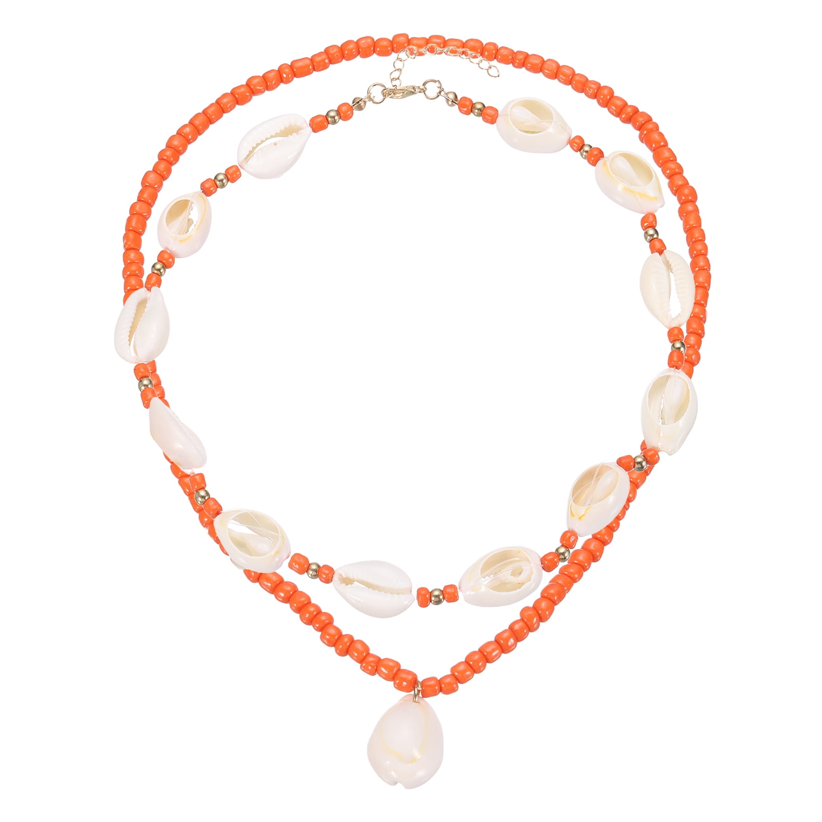 Uxcell Sea Shell Necklace for Women, Handmade Summer Bead Beach Shell ...