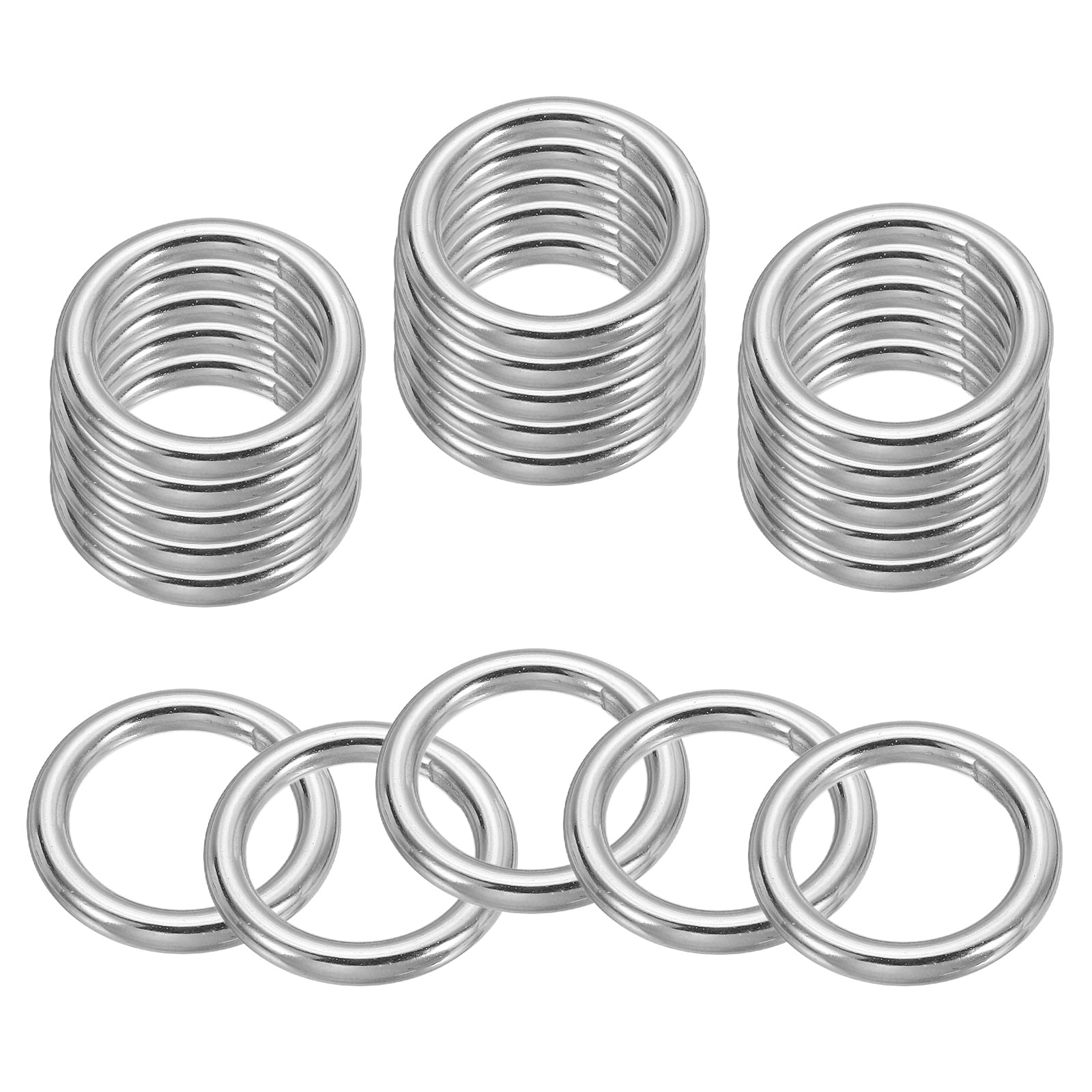 Uxcell Seamless Metal O Ring, Smoothing Welded Solid Round Ring Buckle ...