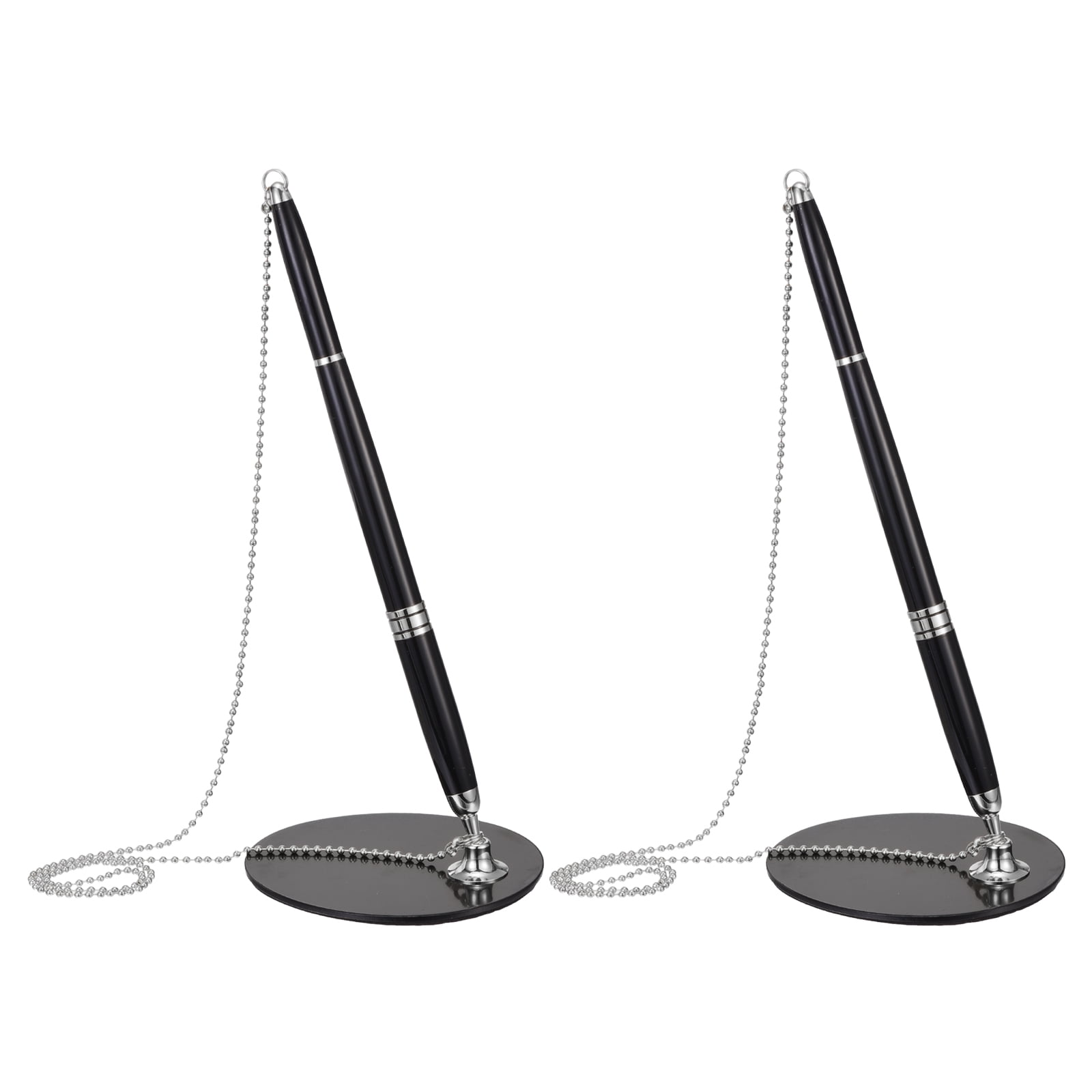 Uxcell Secure Pen with Chain and Adhesive Pen Holder, 2 Pcs Reception ...