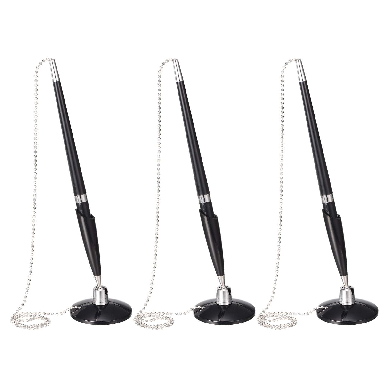 Uxcell Secure Pen with Chain and Adhesive Pen Holder, 3 Pcs Reception ...