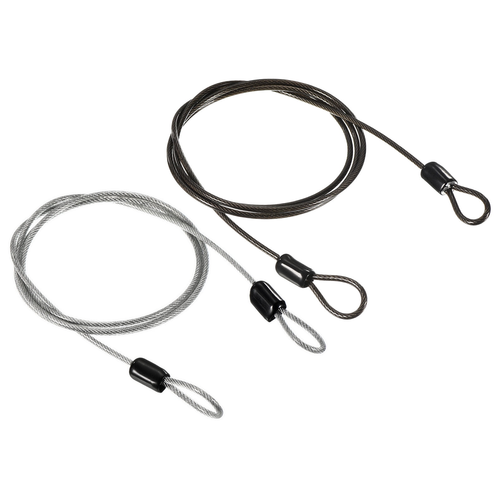 Uxcell Security Cable Coated Spring Rope with Loop 0.1 inch x 3.28ft ...