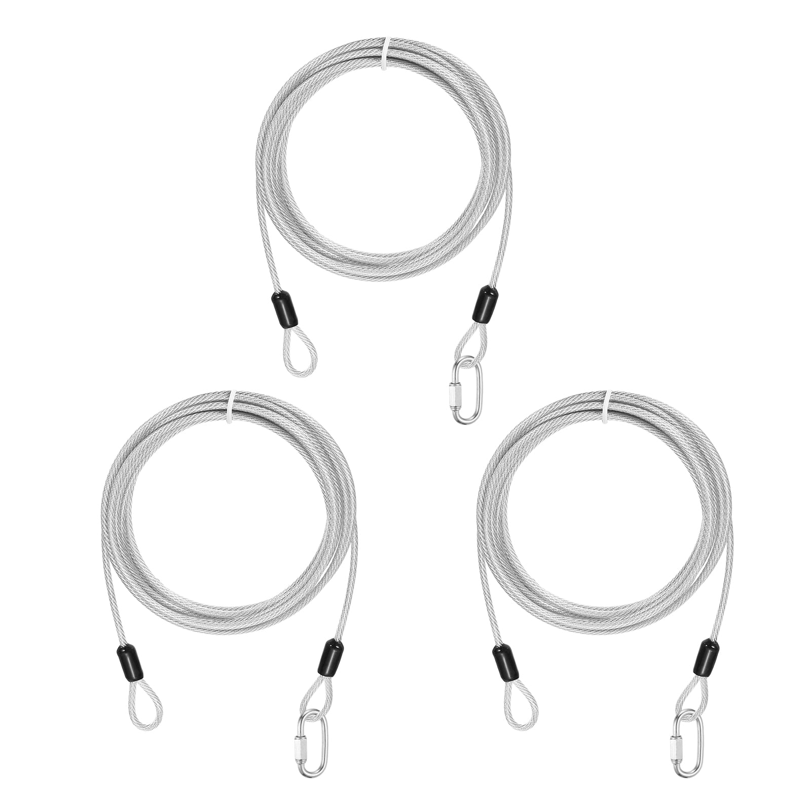 Uxcell Security Cable Lock (1/8" Dia 9.8ft, Clear)(3 Set) Vinyl Coated ...
