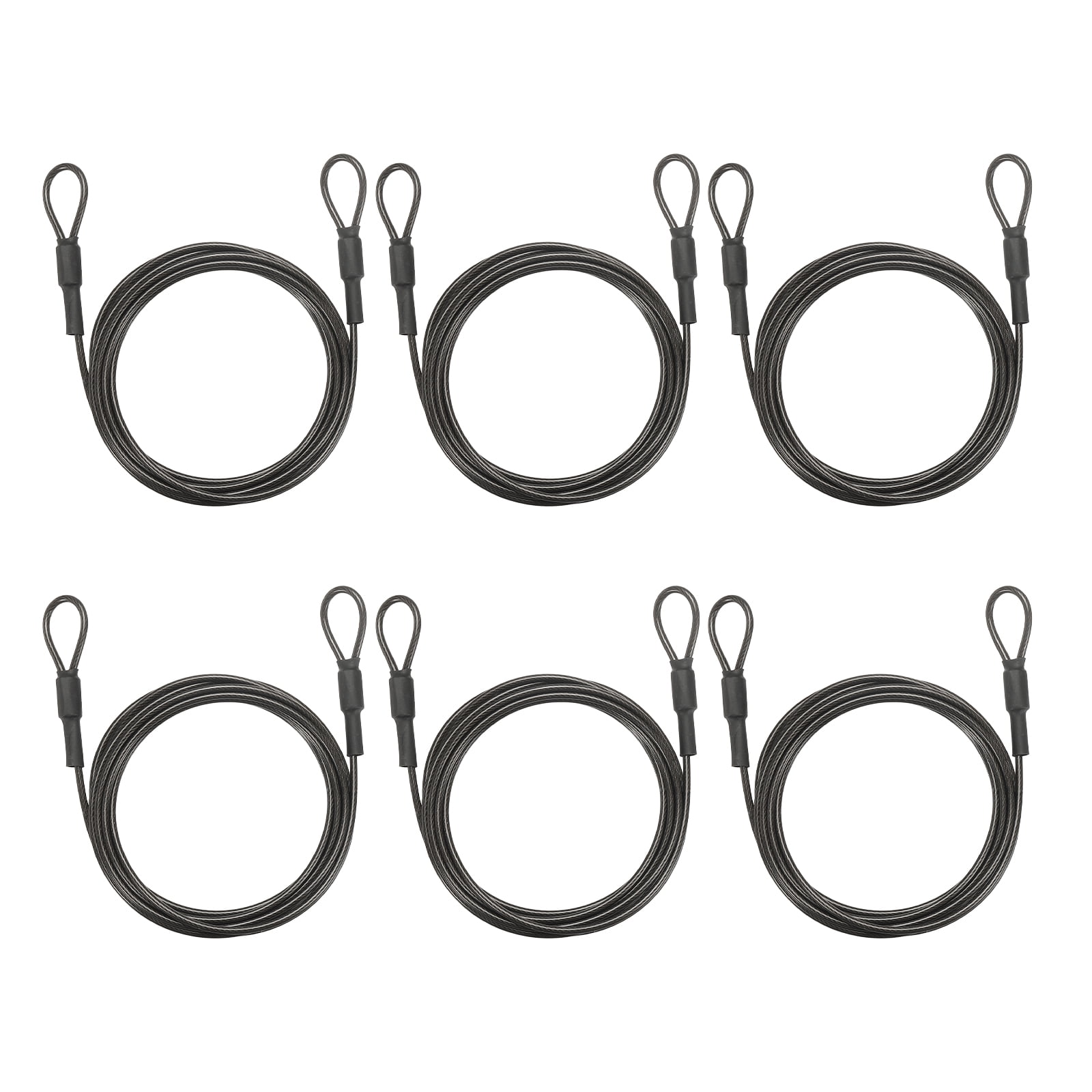 Uxcell Security Cable Lock (3/32" Dia 8.2ft, Gray)(6Pcs) Vinyl Coated ...