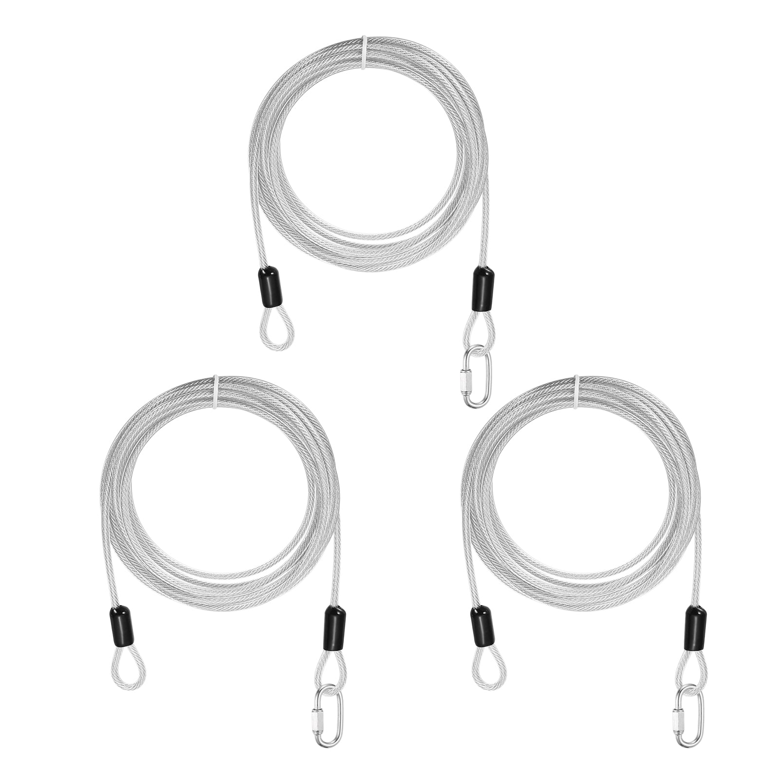 Uxcell Security Cable Lock (5/32" Dia 9.8ft, Clear)(3 Set) Vinyl Coated ...