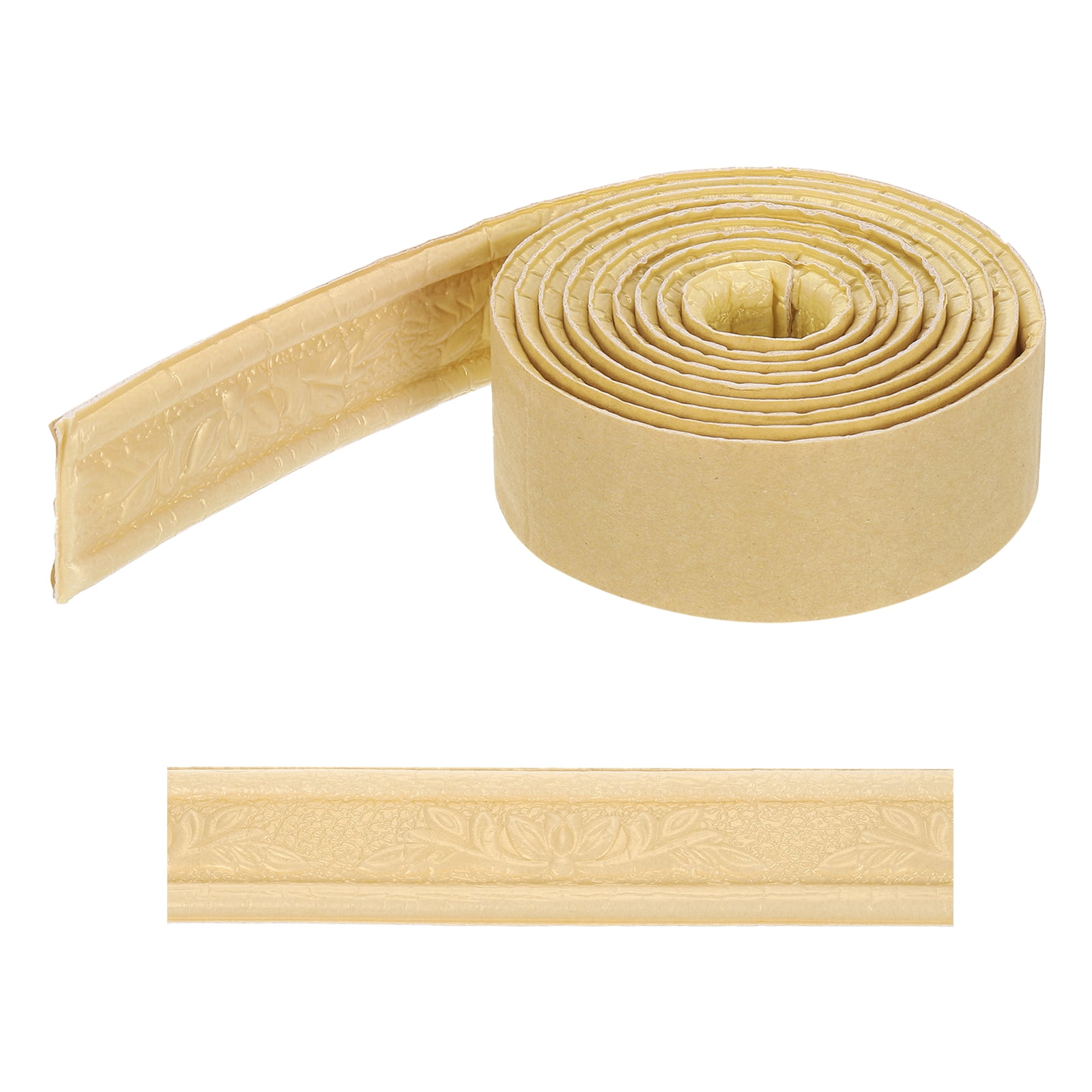 Uxcell Self-Adhesive 3D Wall Edging 90"x1.57" Flexible Peel and Stick ...