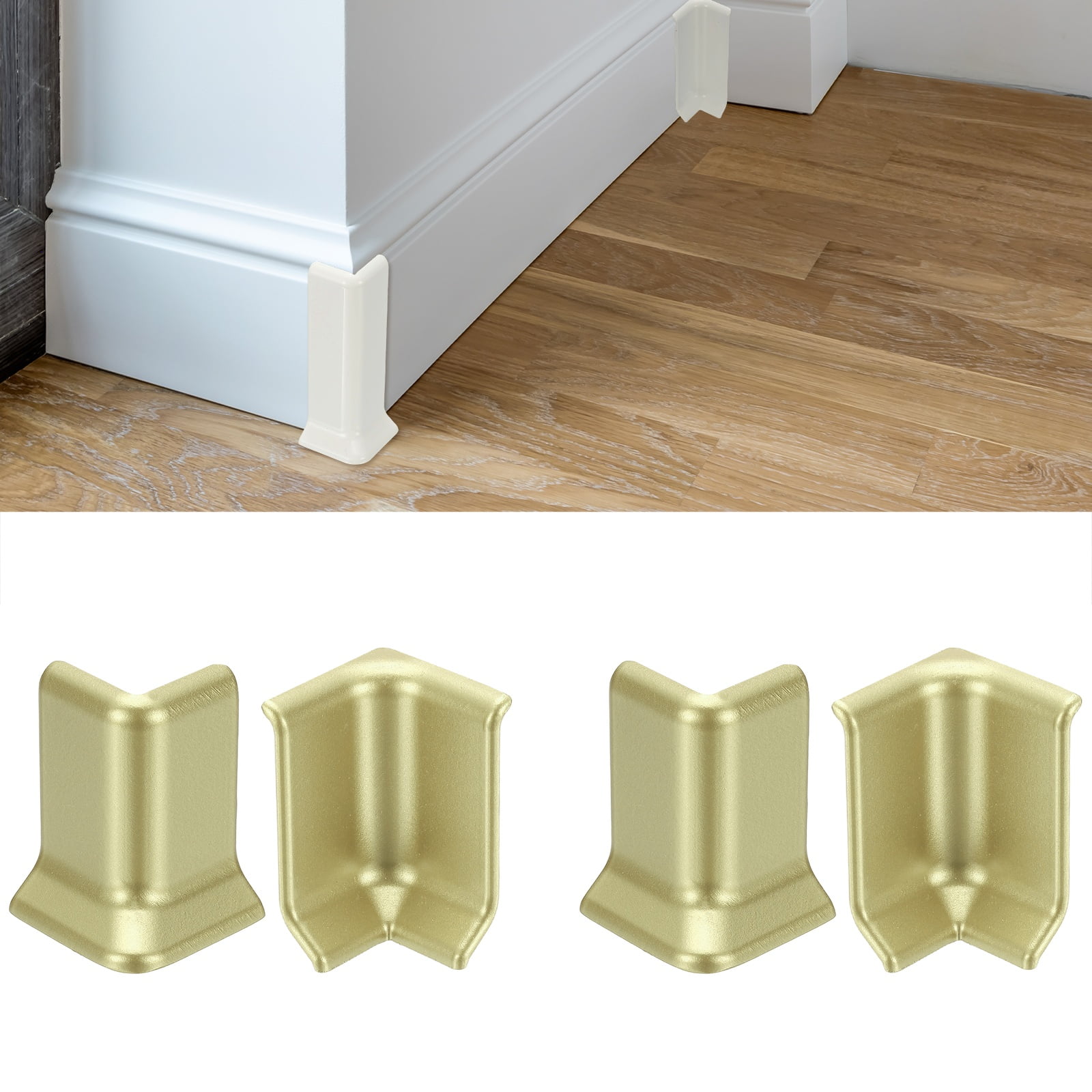 Uxcell Self Adhesive Baseboard Corner Blocks, 2.2 Inch Wall Edge Corner ...