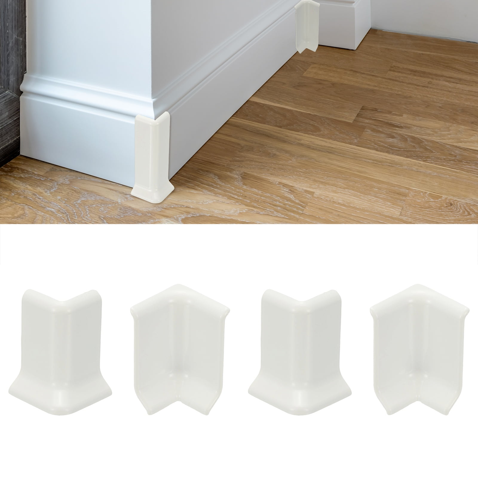 Uxcell Self Adhesive Baseboard Corner Blocks, 2.2 Inch Wall Edge Corner ...
