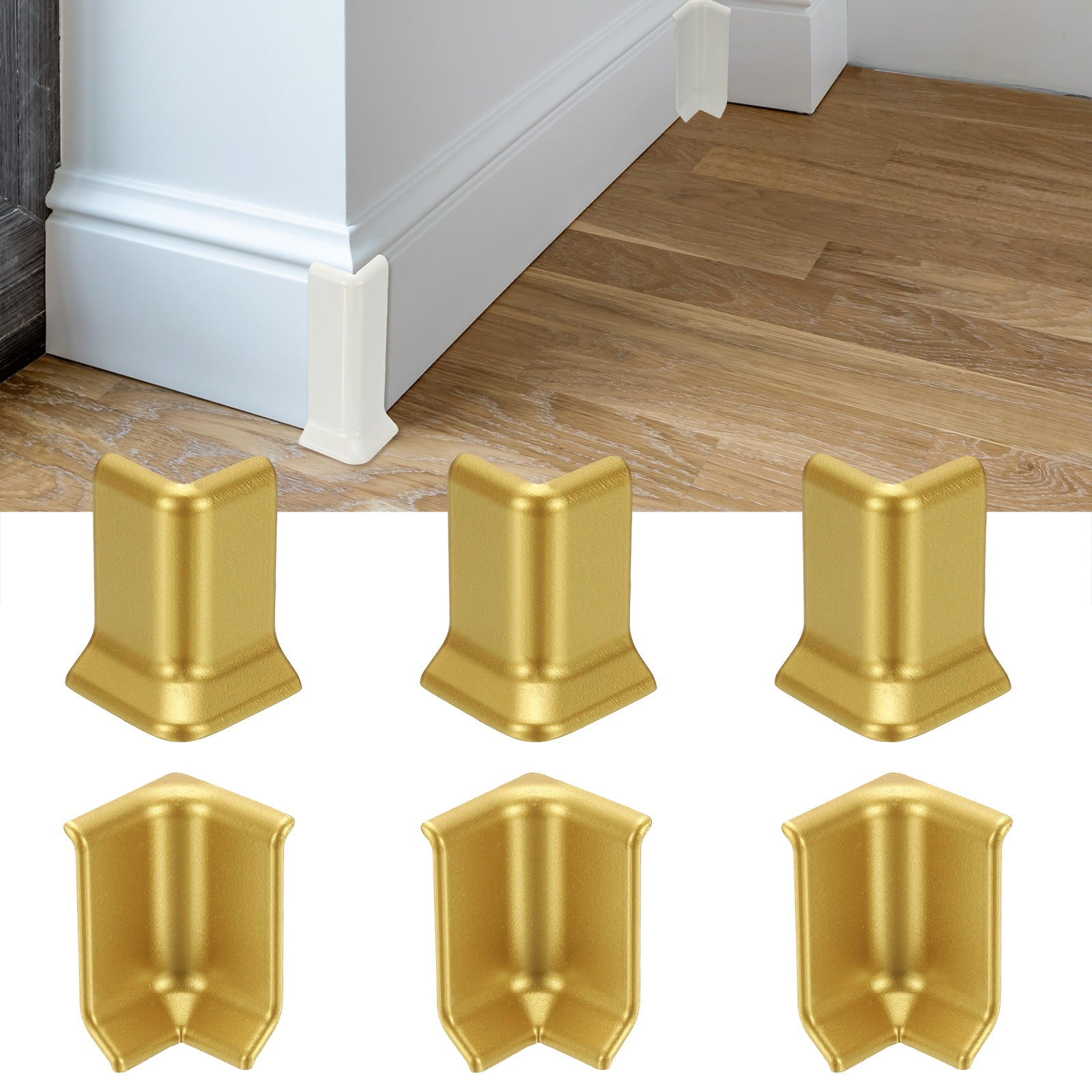 Uxcell Self Adhesive Baseboard Corner Blocks, 2.2 Inch Wall Edge Corner ...