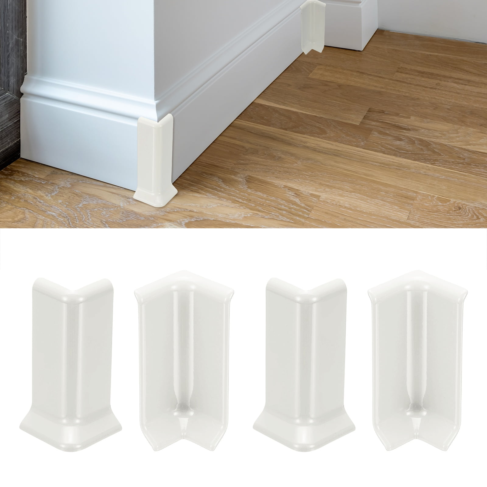 Uxcell Self Adhesive Baseboard Corner Blocks, 3.23 Inch Wall Edge ...