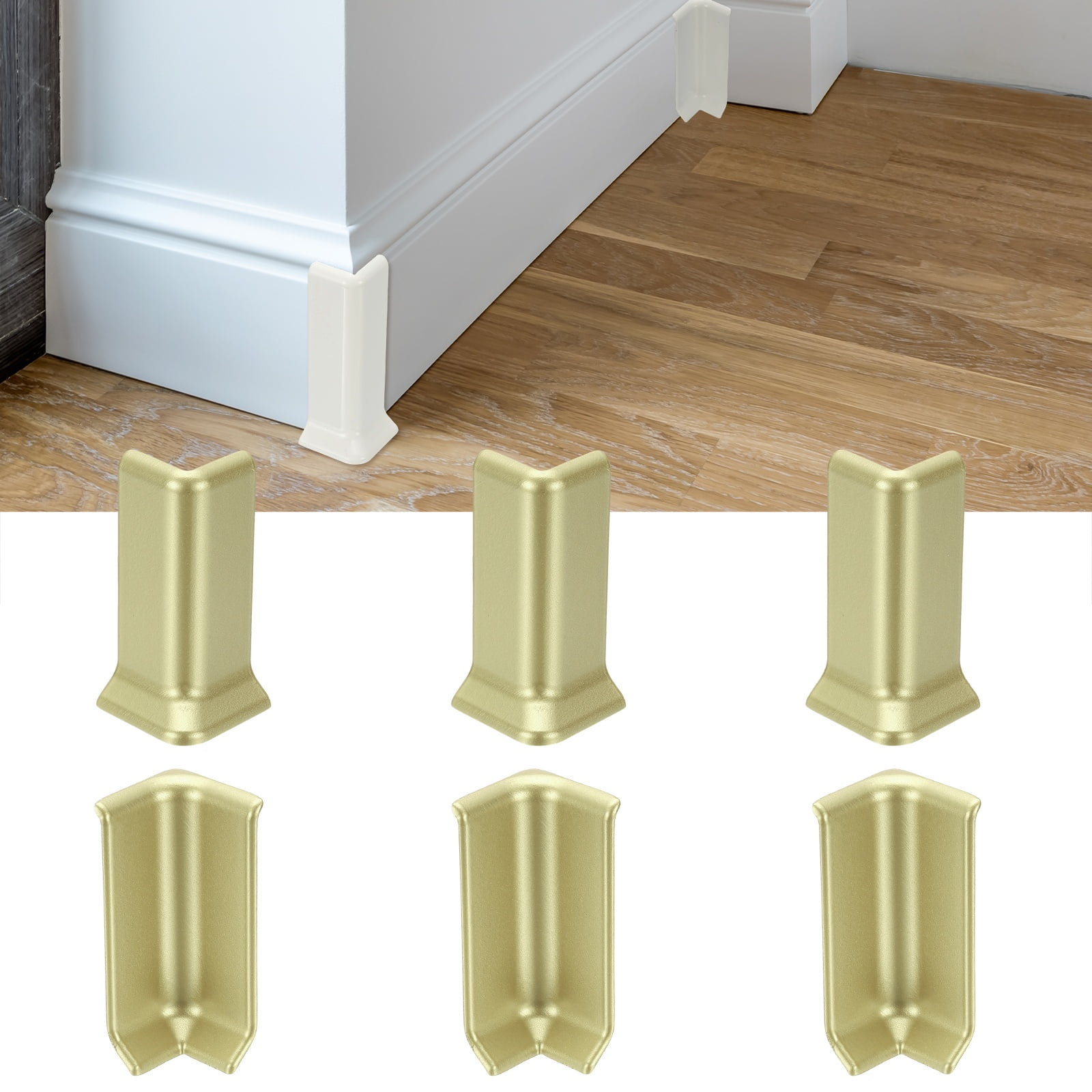Uxcell Self Adhesive Baseboard Corner Blocks, 3.23 Inch Wall Edge ...
