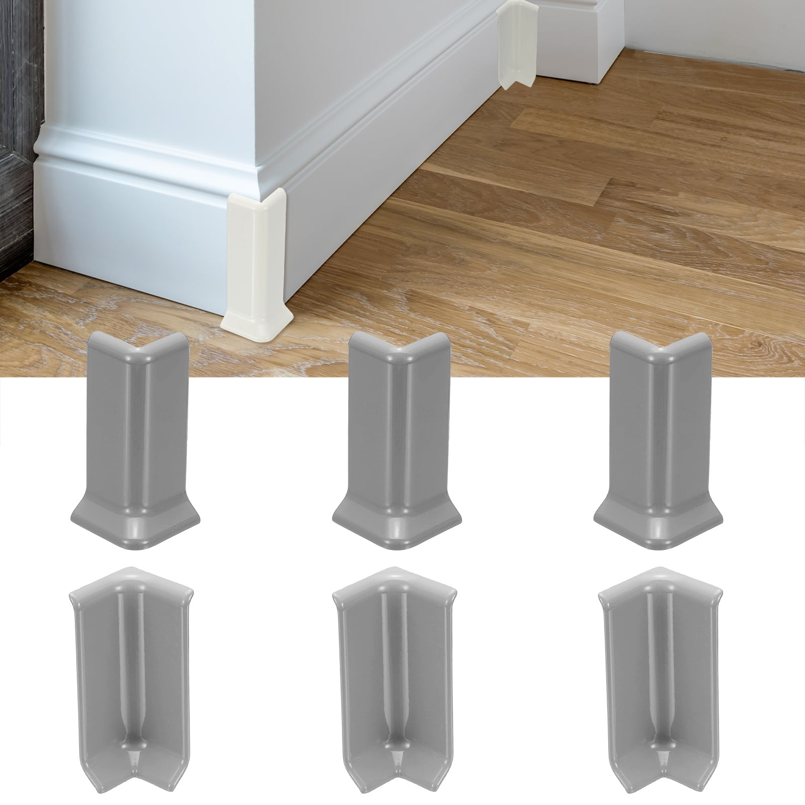 Uxcell Self Adhesive Baseboard Corner Blocks, 3.23 Inch Wall Edge ...
