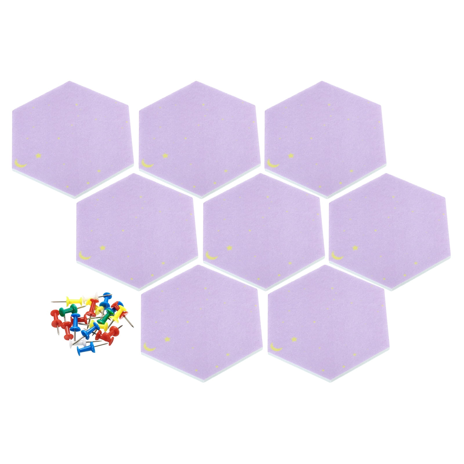 Uxcell Self Adhesive Hexagon Mini Moon Wall Pin Felt Bulletin Board ...