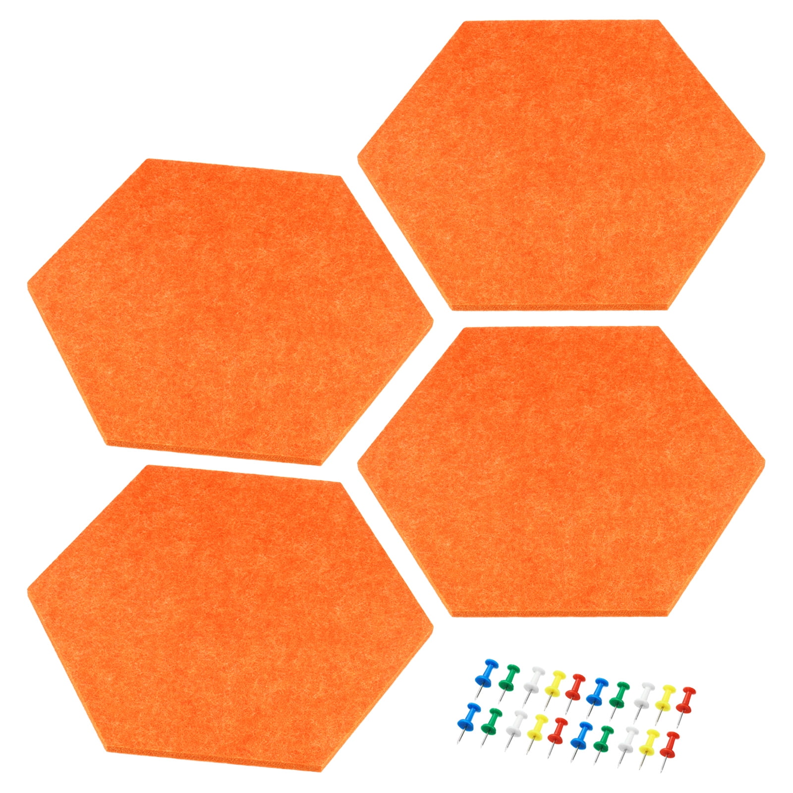 Uxcell Self Adhesive Hexagon Wall Felt Bulletin Board Tiles Push Pins ...