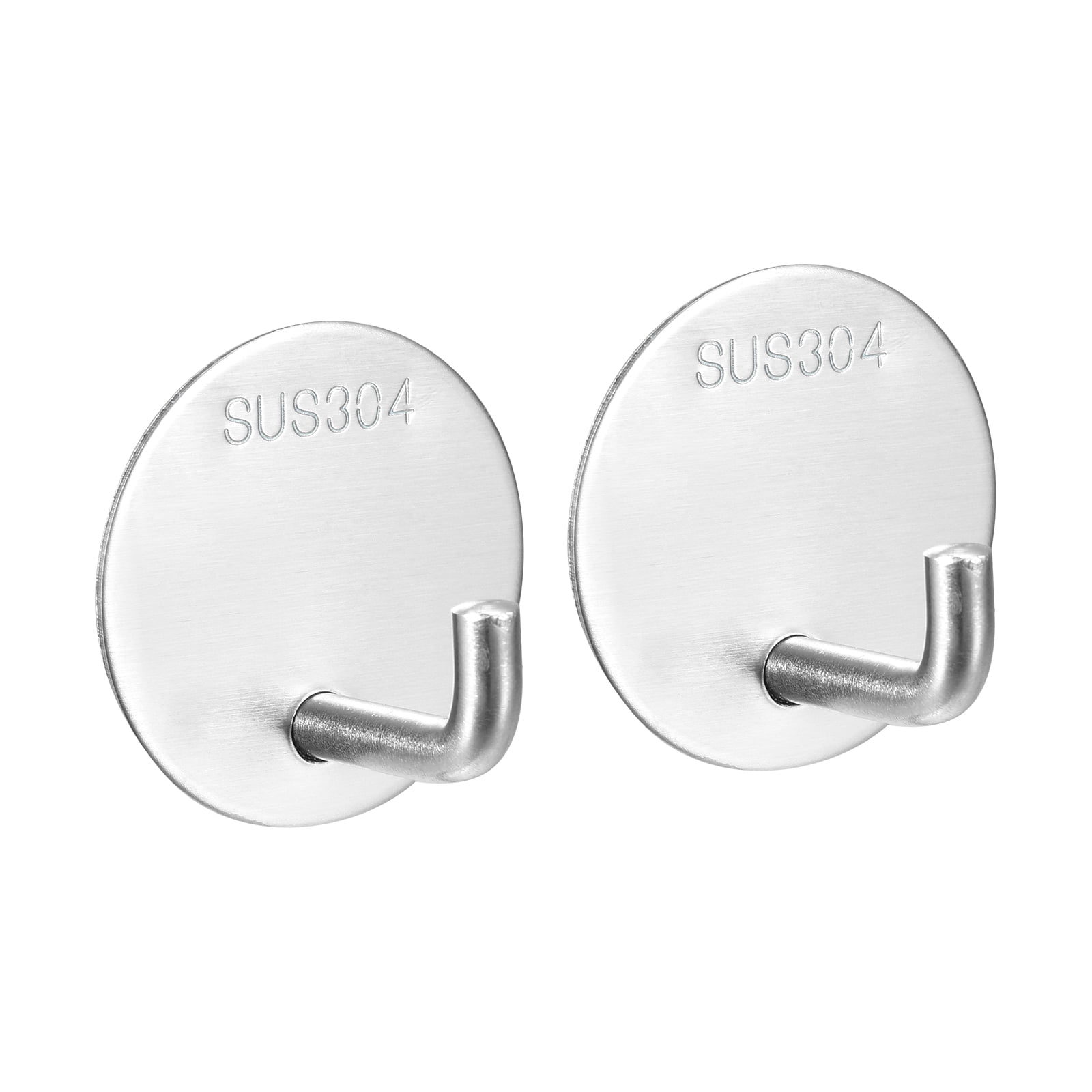 Uxcell Self Adhesive Hooks, 304 Stainless Steel Sticky Hook Wall Hanger ...