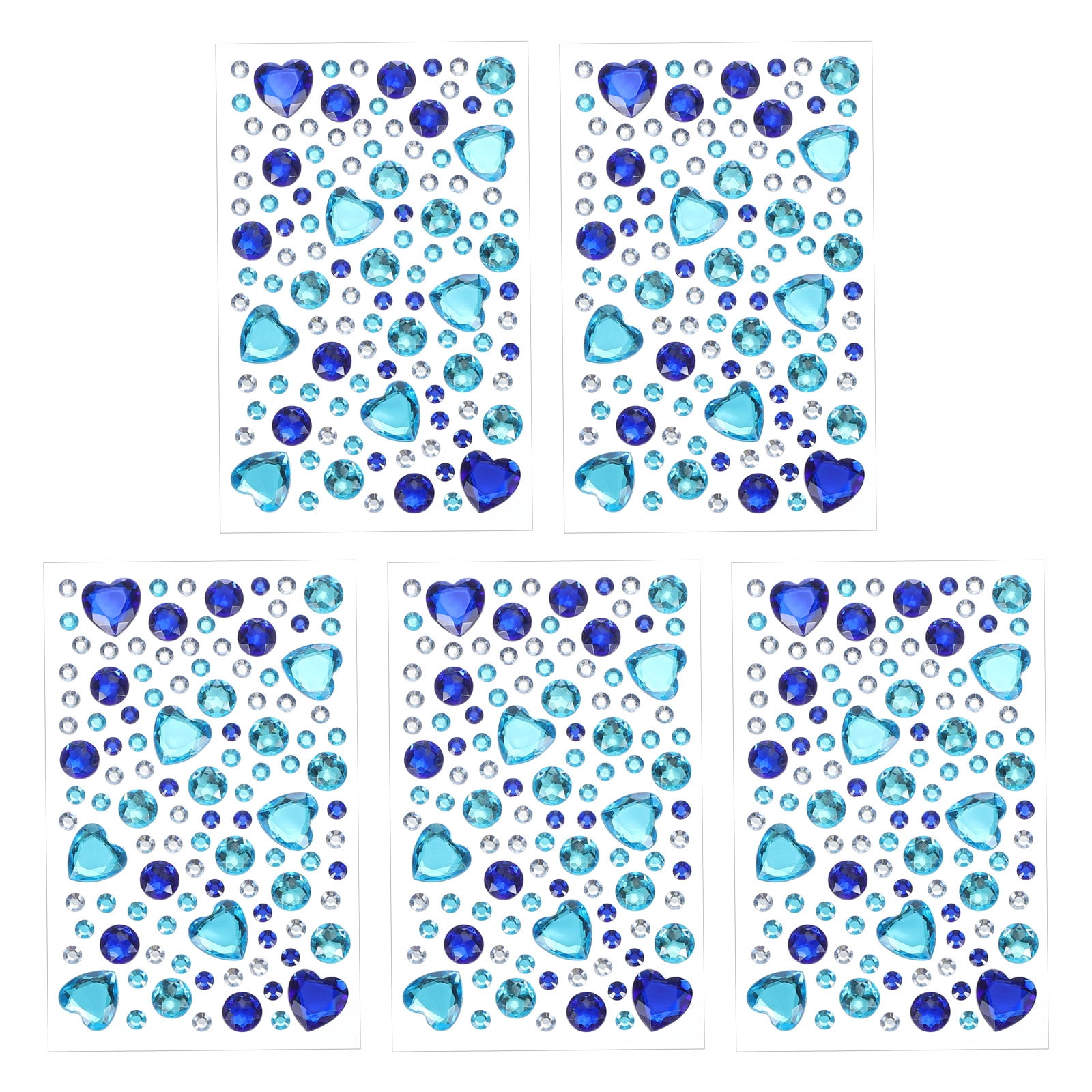 Uxcell Self-Adhesive Rhinestone Stickers, 5 Pcs Face Gems Jewel ...