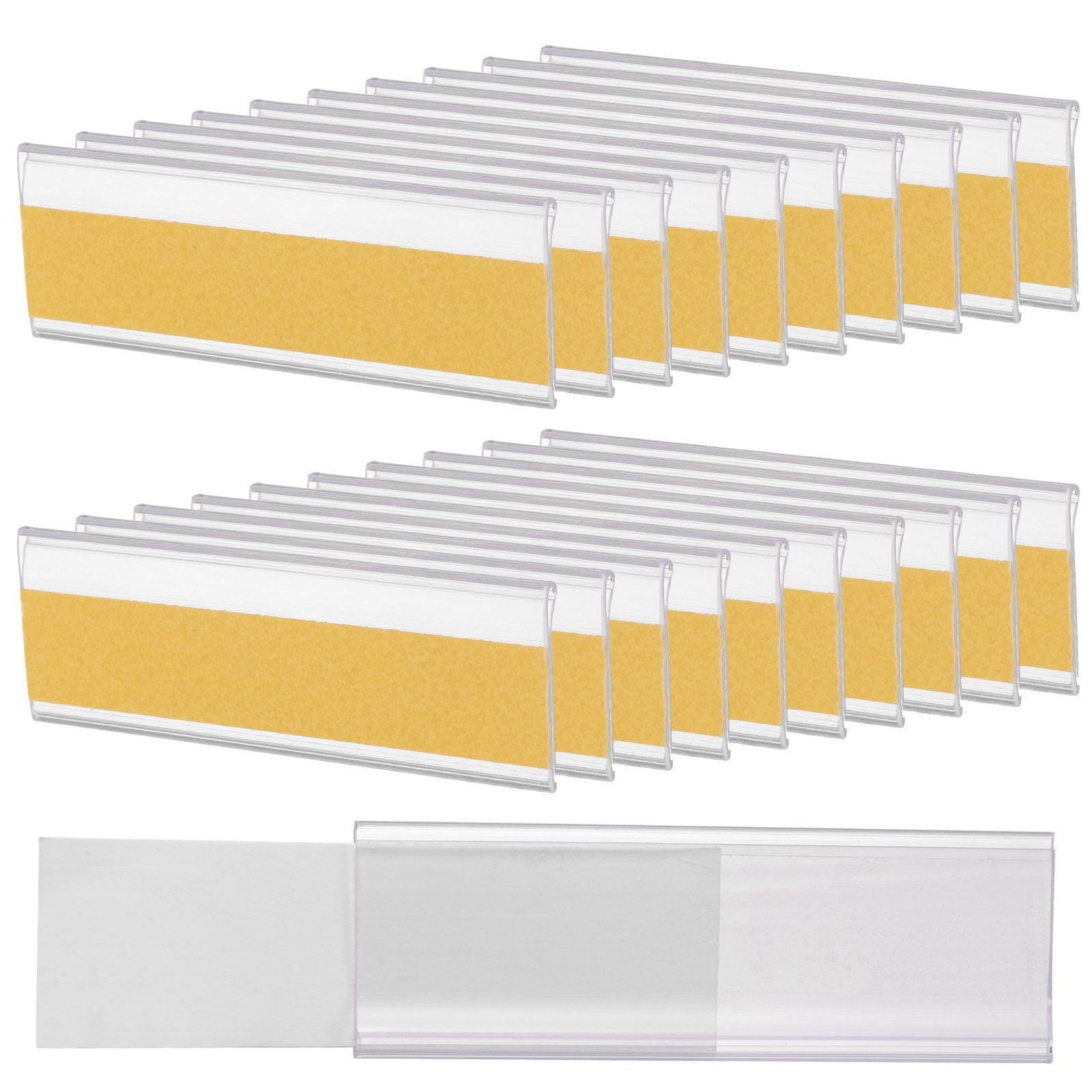 Uxcell Self Adhesive Shelf Label Holder, 3 x 1 Inch Clear Shelf Label ...
