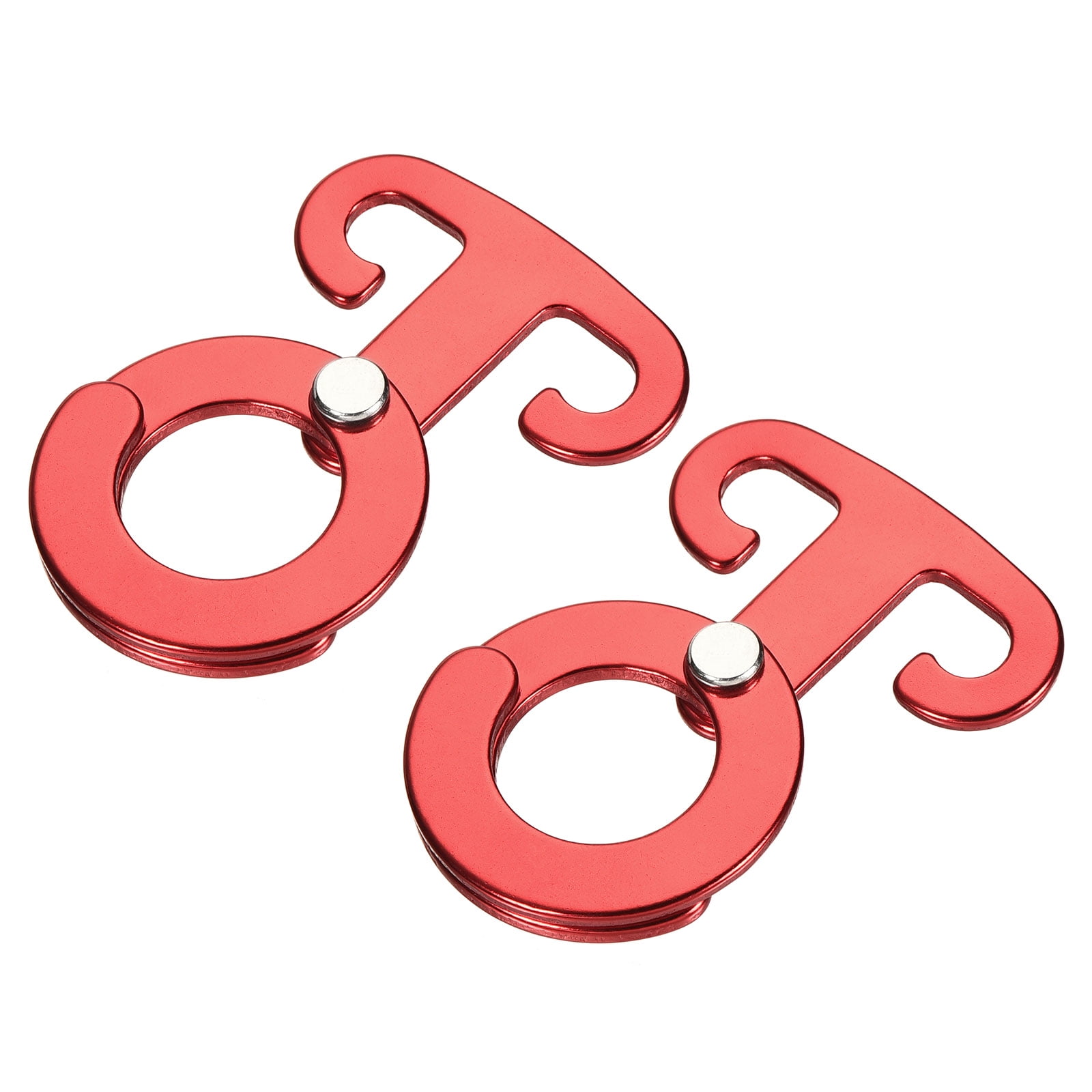 Uxcell Self-Locking Aluminum T-Ring Camping Tent Rope Hooks Buckles Red ...