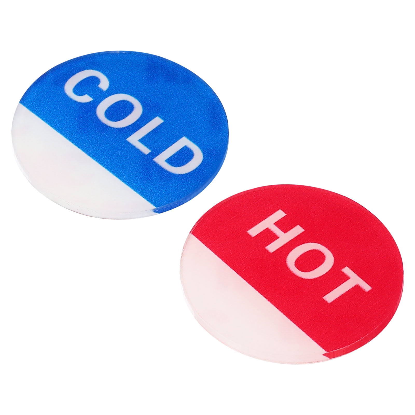 Uxcell Self Stick Hot/Cold Water Label Round Sticker Signs Markers Red ...