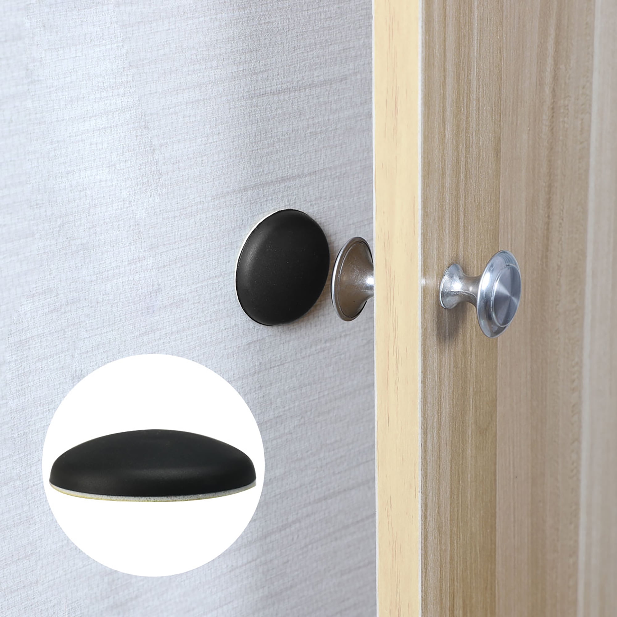 Uxcell Self-stick Home Anti-slip Wedge Doorstops Protector Rubber Black ...