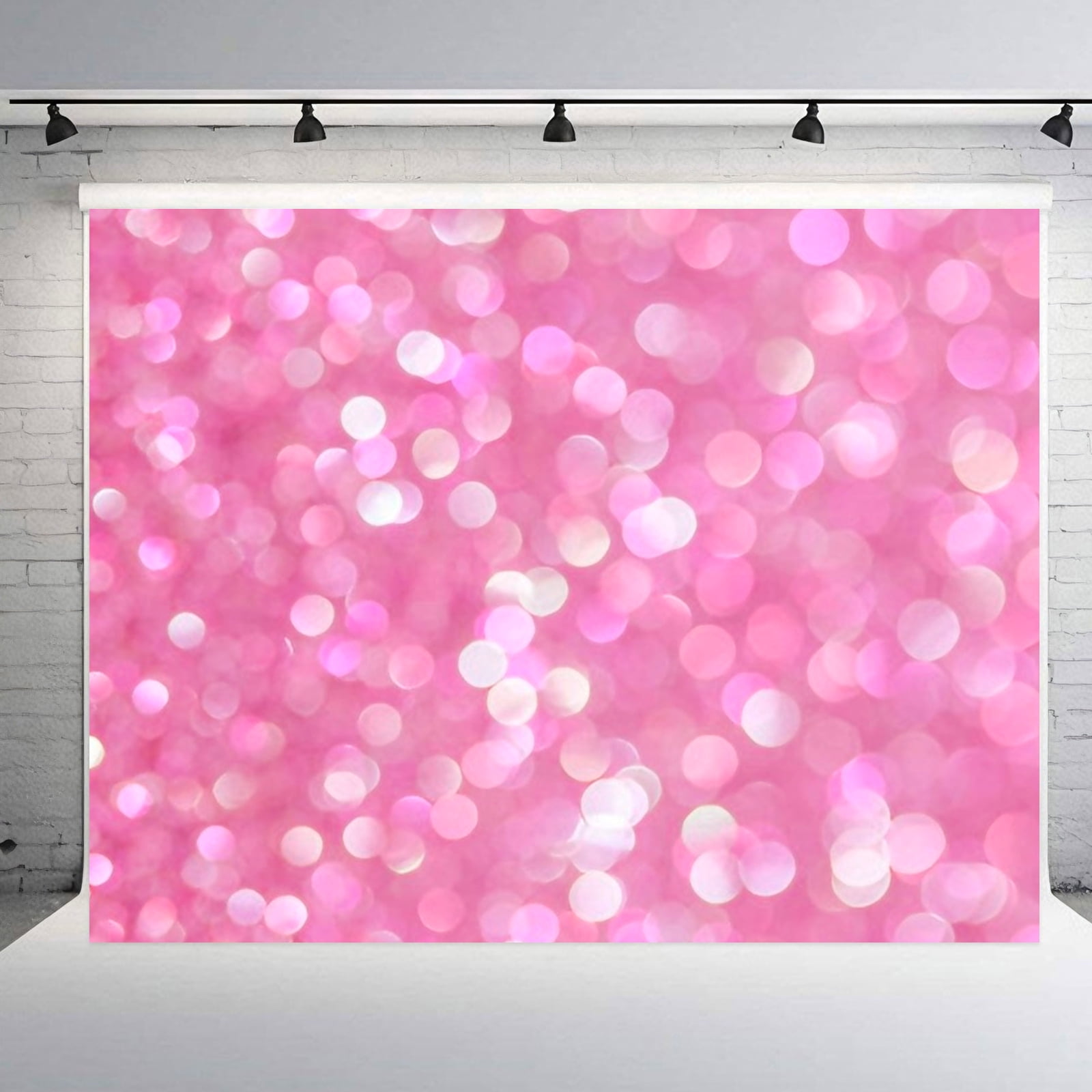 Uxcell Sequin Glitter Backdrop (6x8ft) - Pink Spot Backdrop Light Spots ...