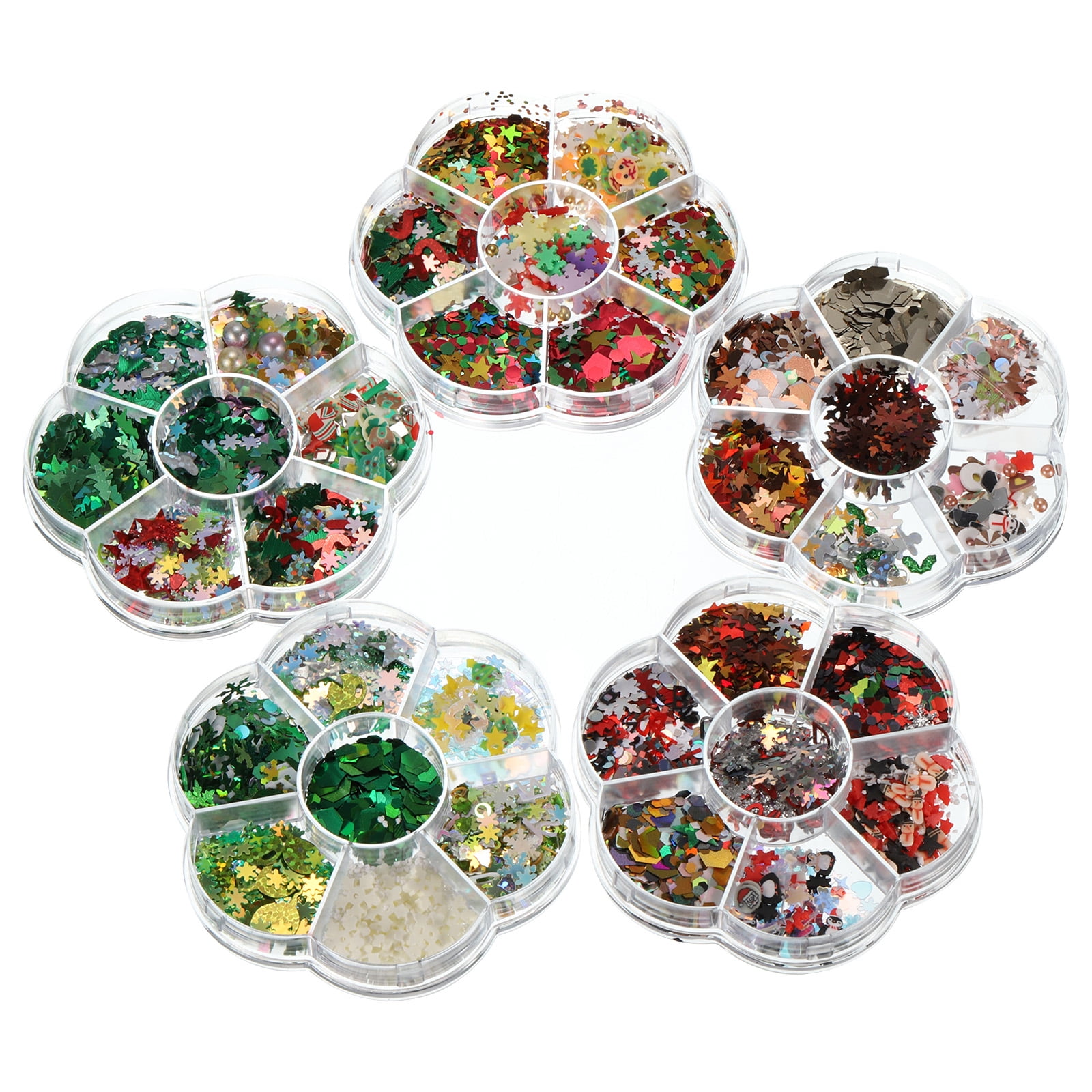 Uxcell Sequins and Spangles Set, 5 Boxes Polymer Clay Slices Sequin ...