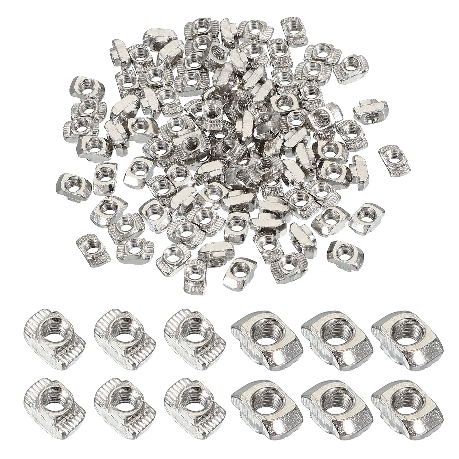 Uxcell Series t Nuts, t Slot Nut Hammer Head Fastener Nut, Nickel Plated Carbon Steel Nut for ...
