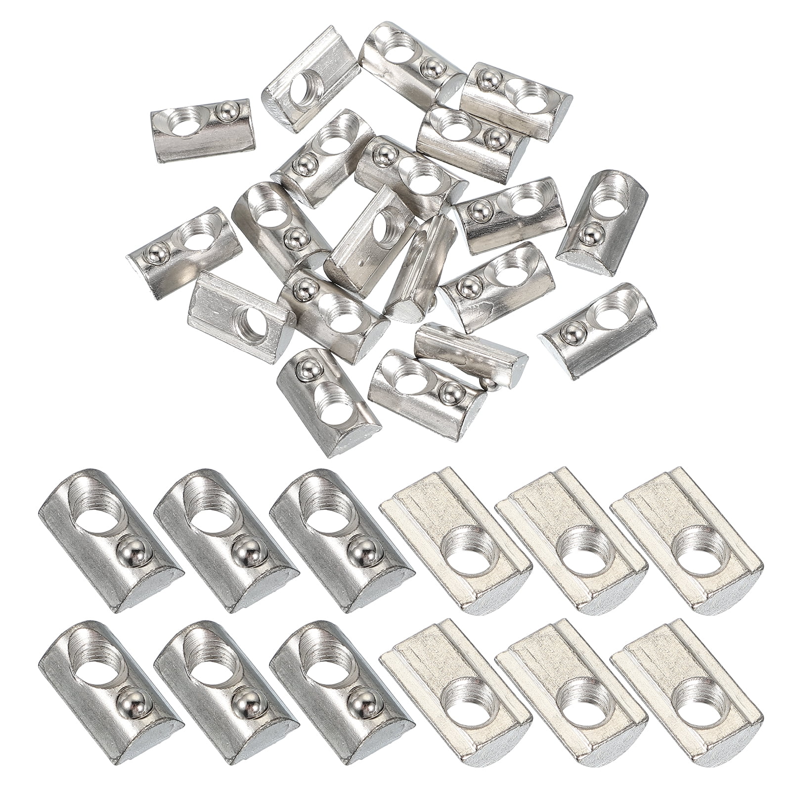 Uxcell Series t Slot Nuts, Roll-in Spring Ball Loaded Elastic Nuts Slot ...