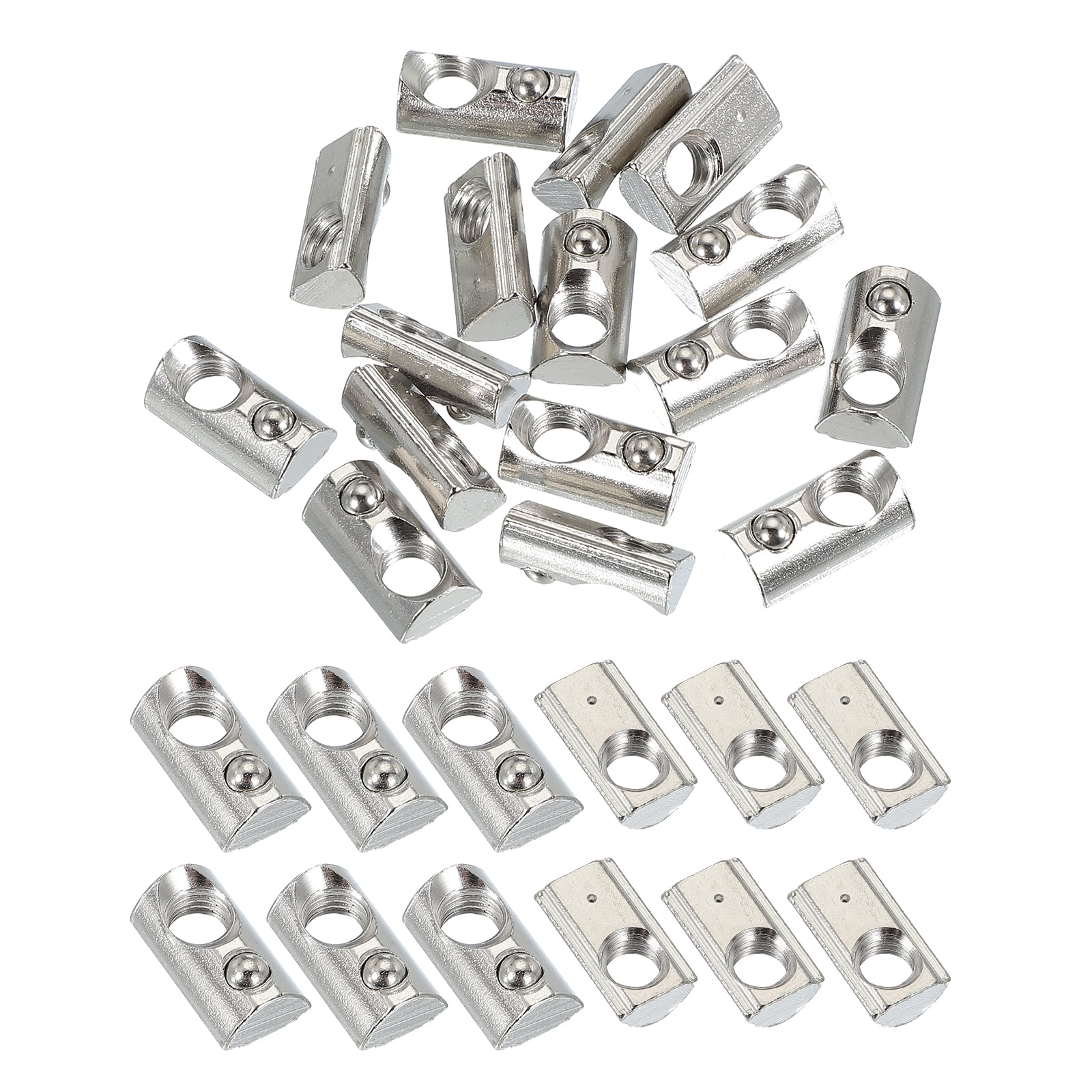 Uxcell Series t Slot Nuts, Roll-in Spring Ball Loaded Elastic Nuts Slot ...