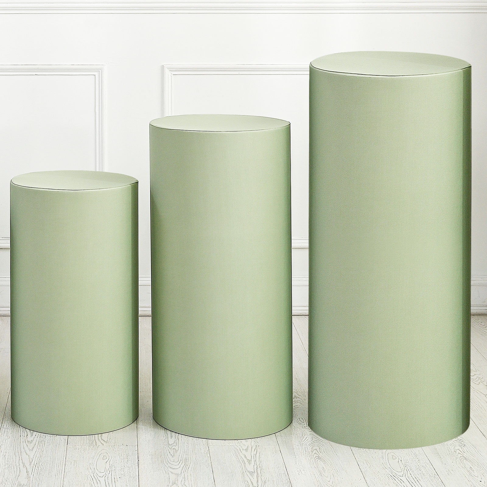 Uxcell Set of 3 Cylinder Spandex Stand Covers Plinth Cover, Light Green ...