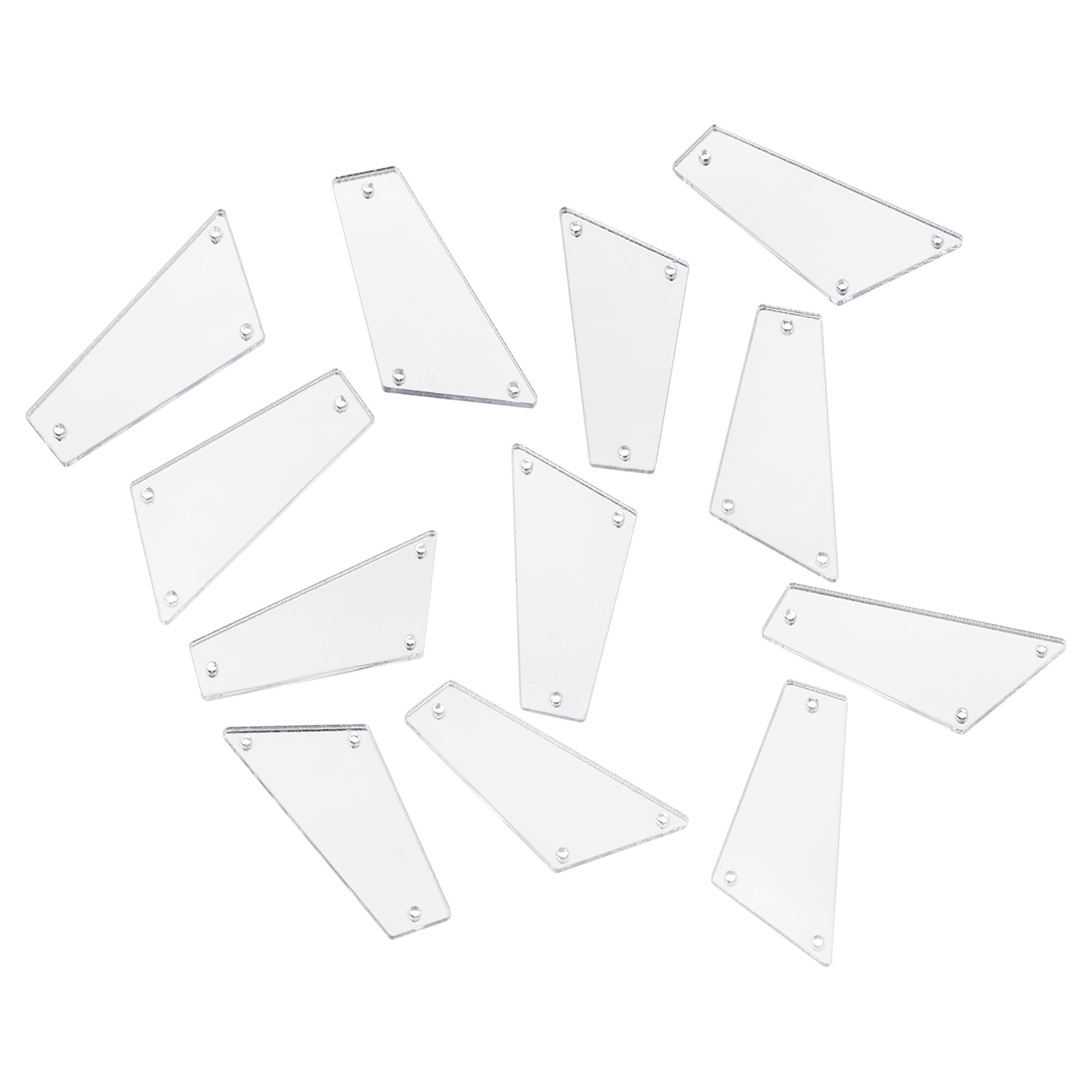 Uxcell Sew on Mirror, 50pcs Irregular Acrylic Flat Back Crystal Mirror ...
