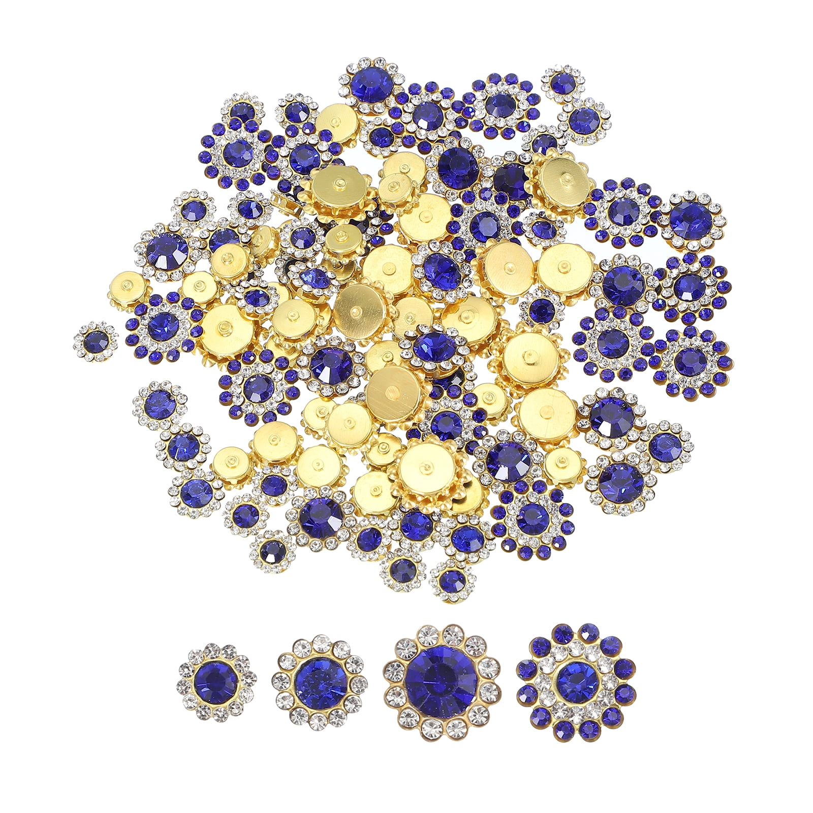 Uxcell Sew on Rhinestones Crystal, 3 Layers Sewing Flower Claw ...