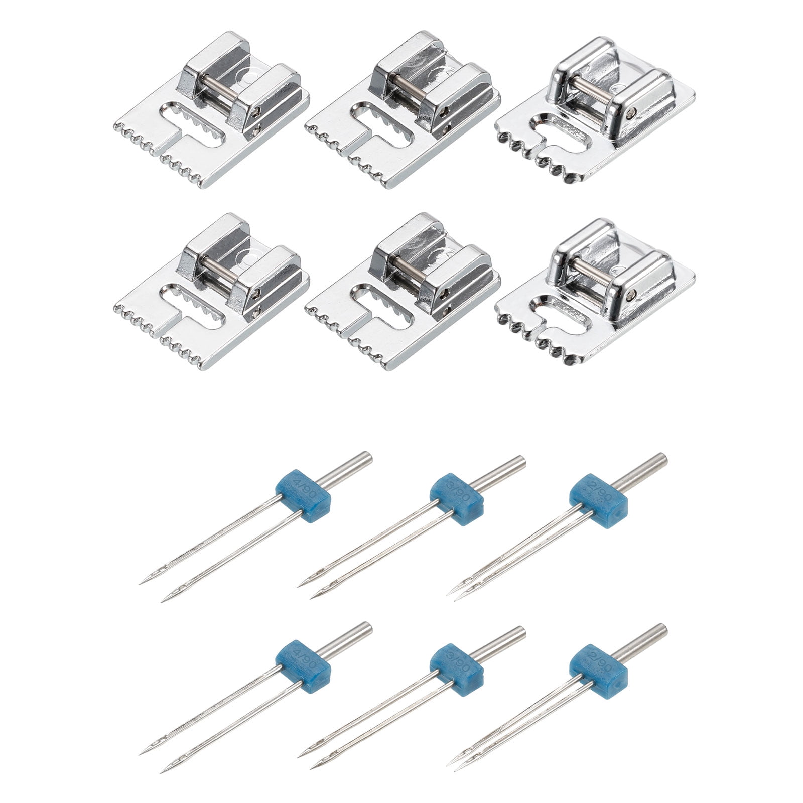 Uxcell Sewing Machine Twin Needle Double Stretch with 3 Pcs Groove ...