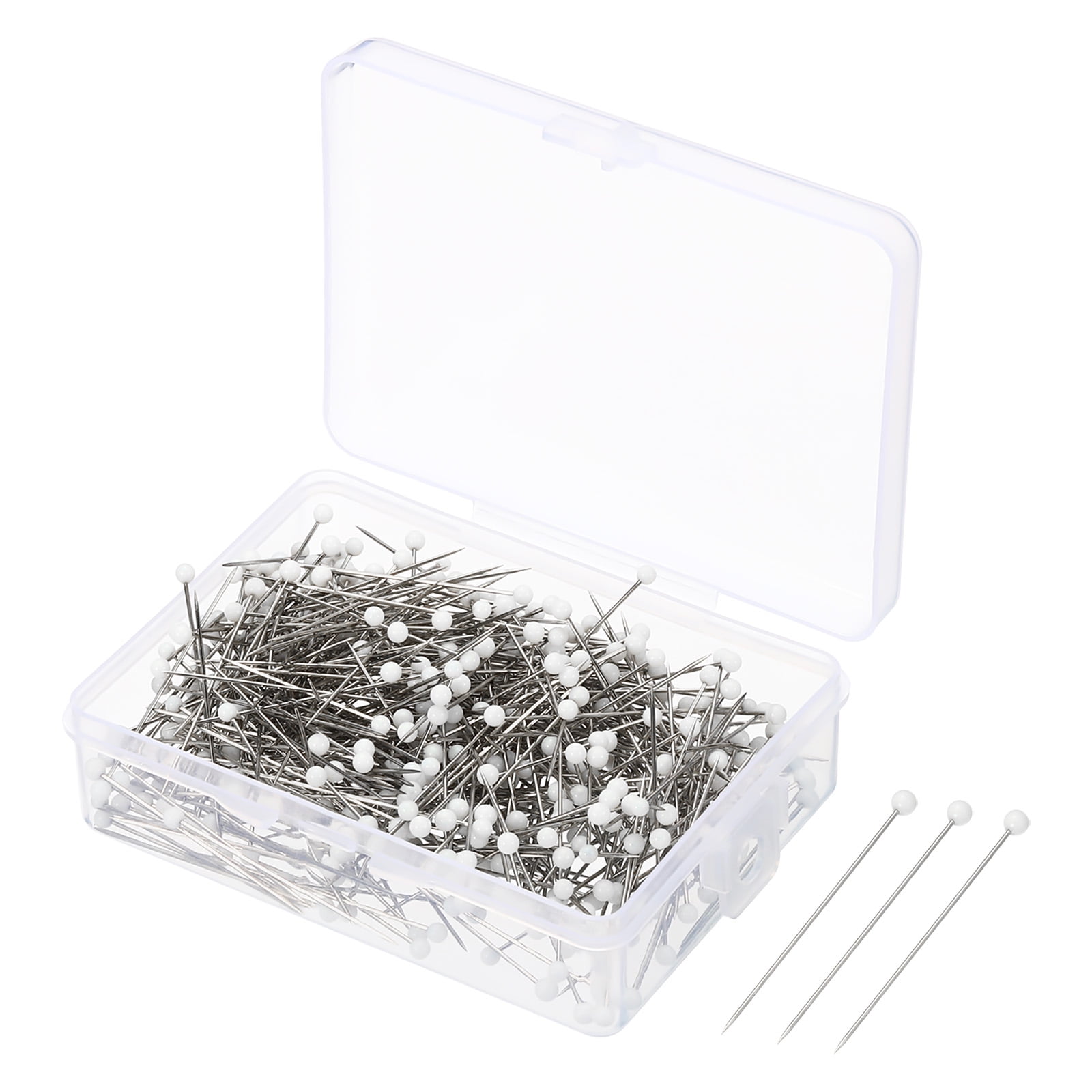 Uxcell Sewing Pins Ball Glass Head Quilting Pin for Dressmaker, White ...