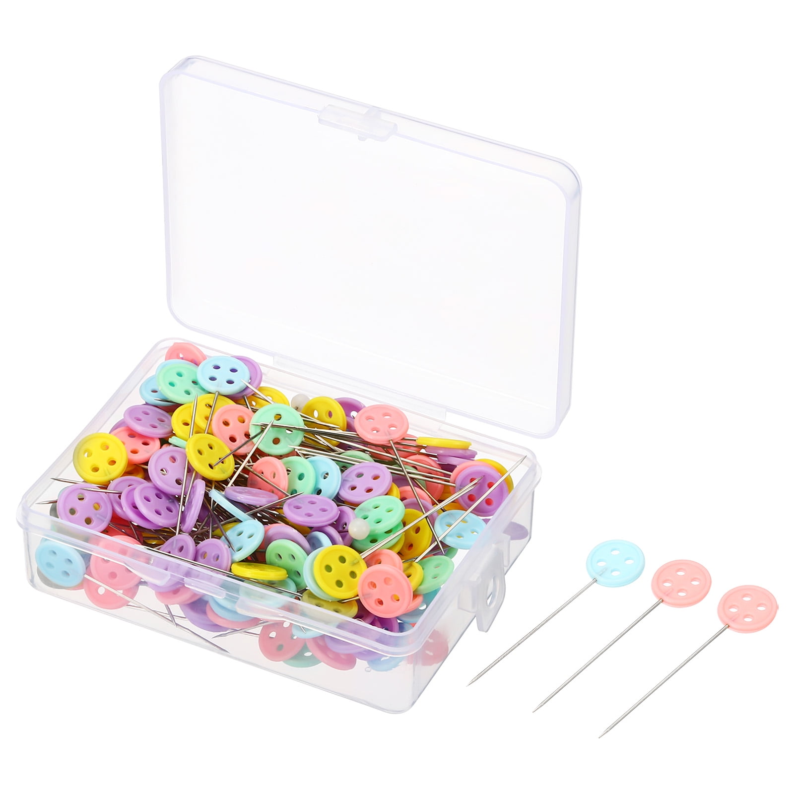 Uxcell Sewing Pins Flat Button Head Straight Quilting Pin, Multicolor ...