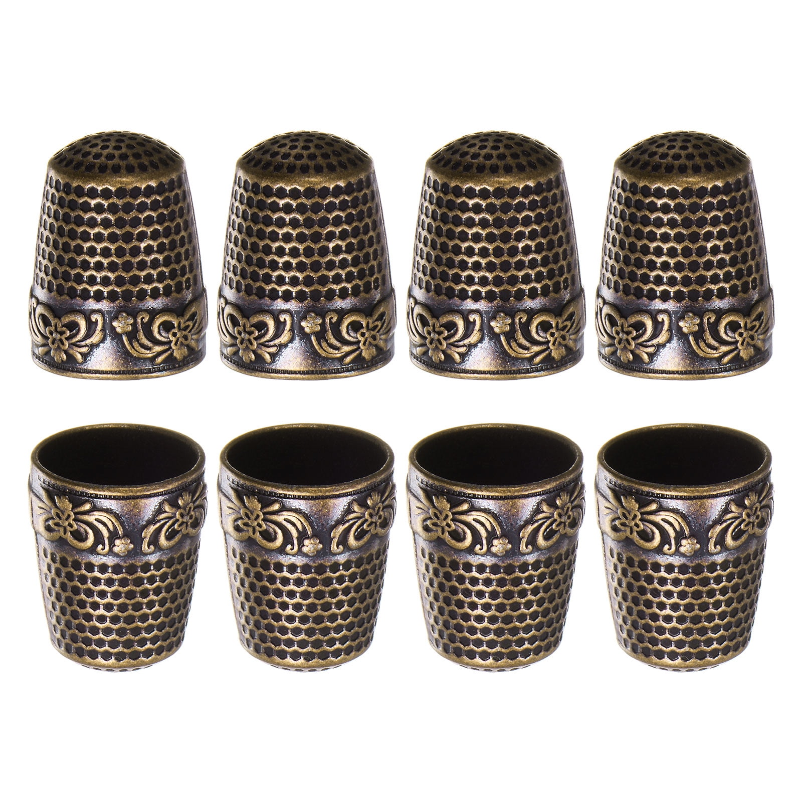Uxcell Sewing Thimble Copper Sewing Thimble Finger Protector, Bronze 8 ...