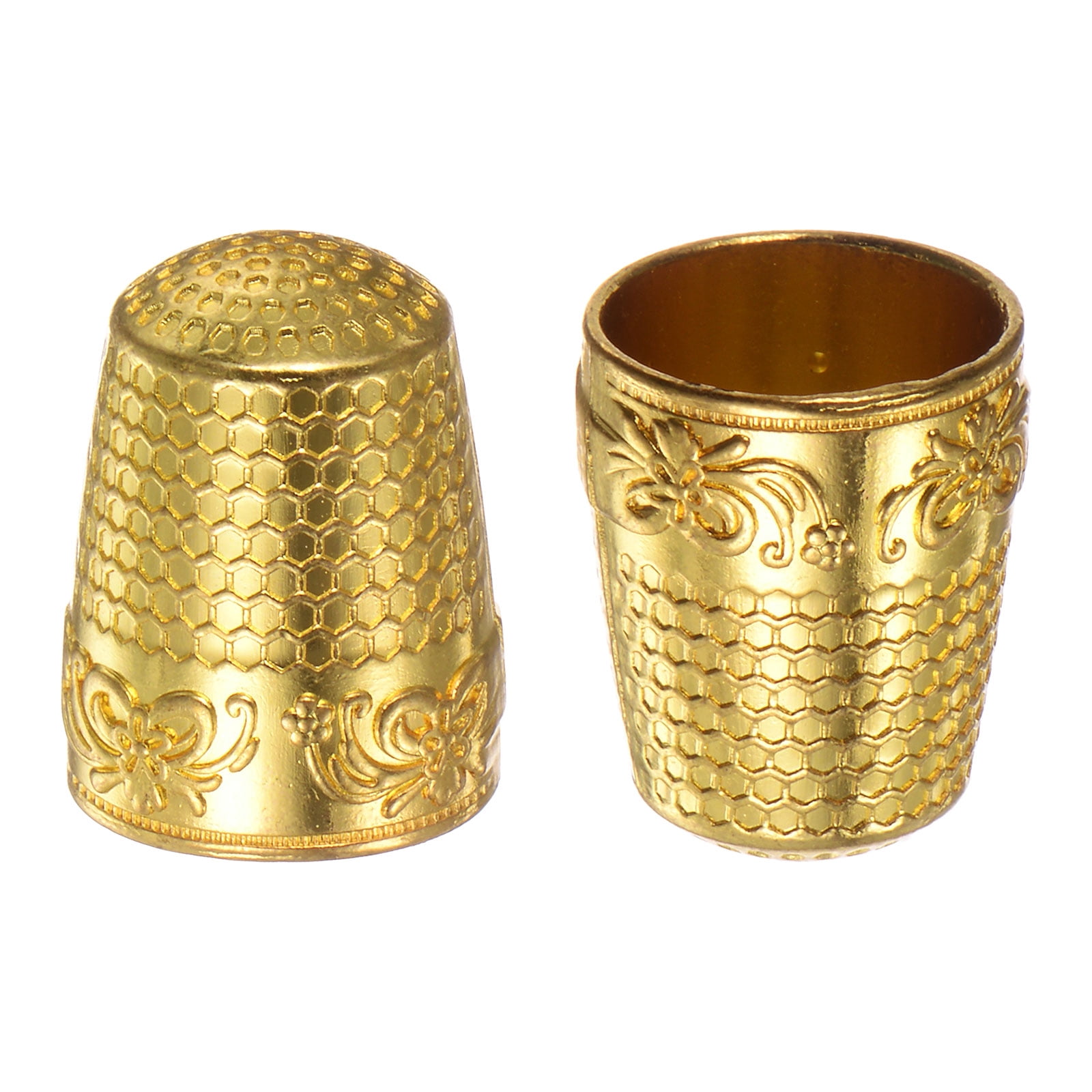 Uxcell Sewing Thimble Copper Sewing Thimble Finger Protector, Golden 2 ...