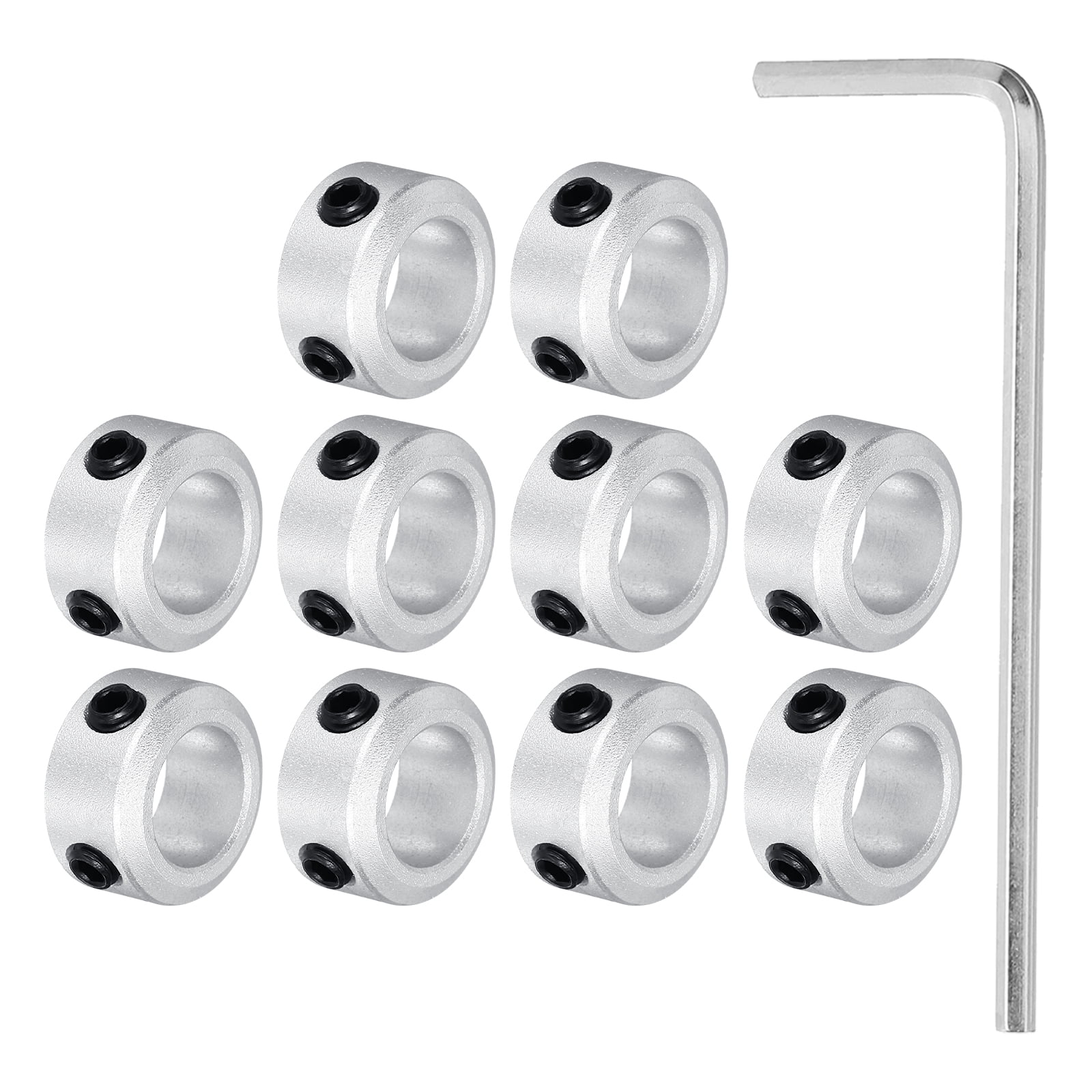 Uxcell Shaft Collar 10mm/ 3/8 Inch Bore Aluminum Set Screw Style ...