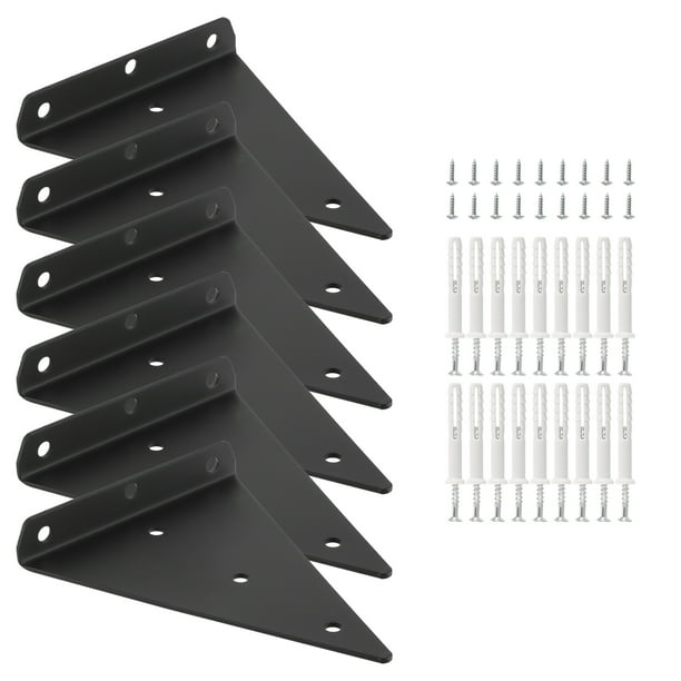 Uxcell Shelf Brackets, 6Pcs 170mm - Stainless Steel Invisible Triangle ...