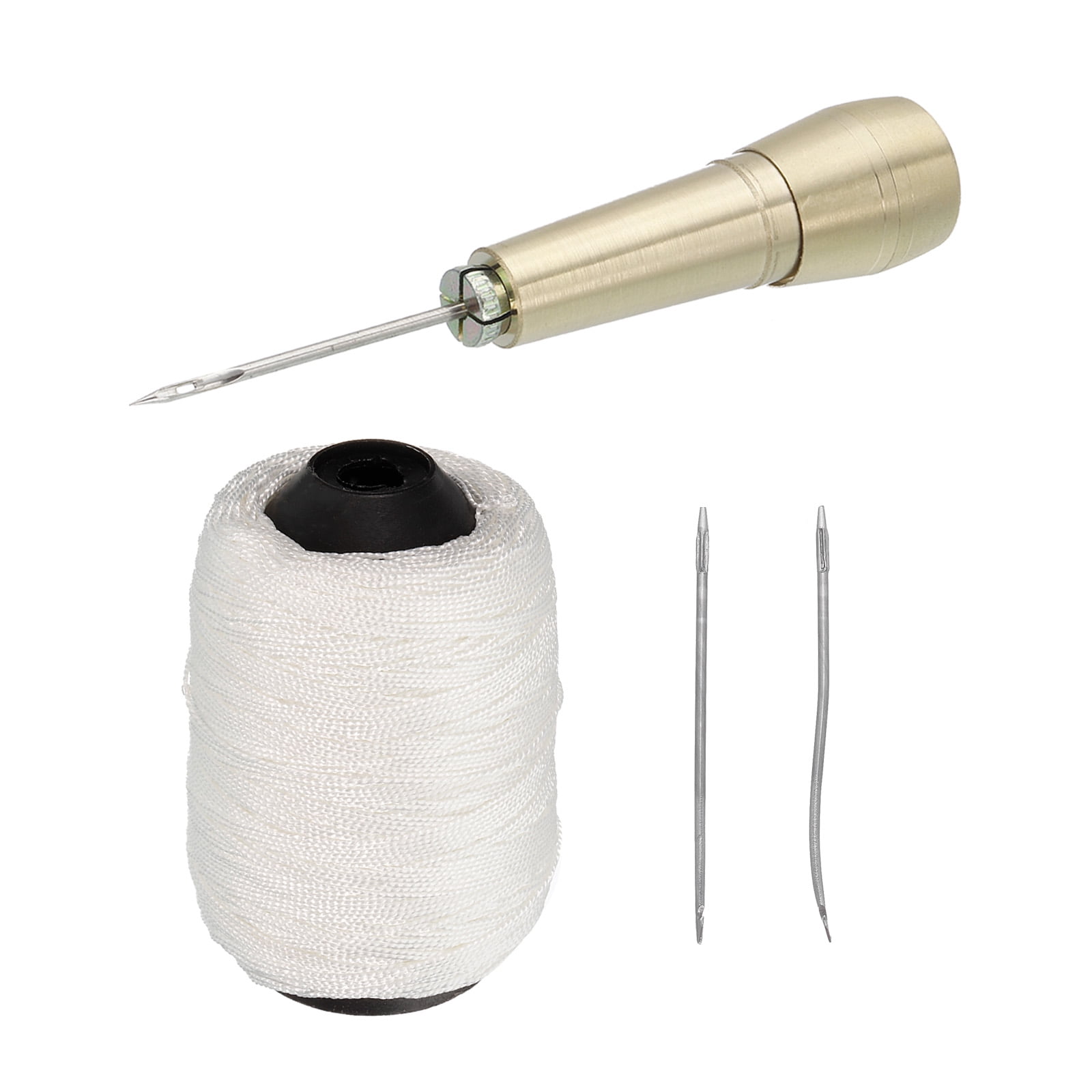 Uxcell Shoe Repair Tool Sewing Set with White Lines Thread, 3 Needle ...