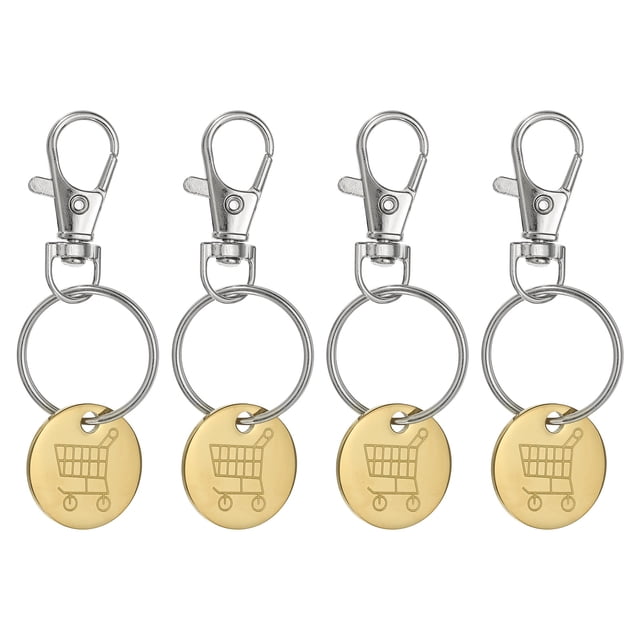 Uxcell Shopping Trolley Token Key Ring, 4Pcs Grocery Cart Remover Coin ...